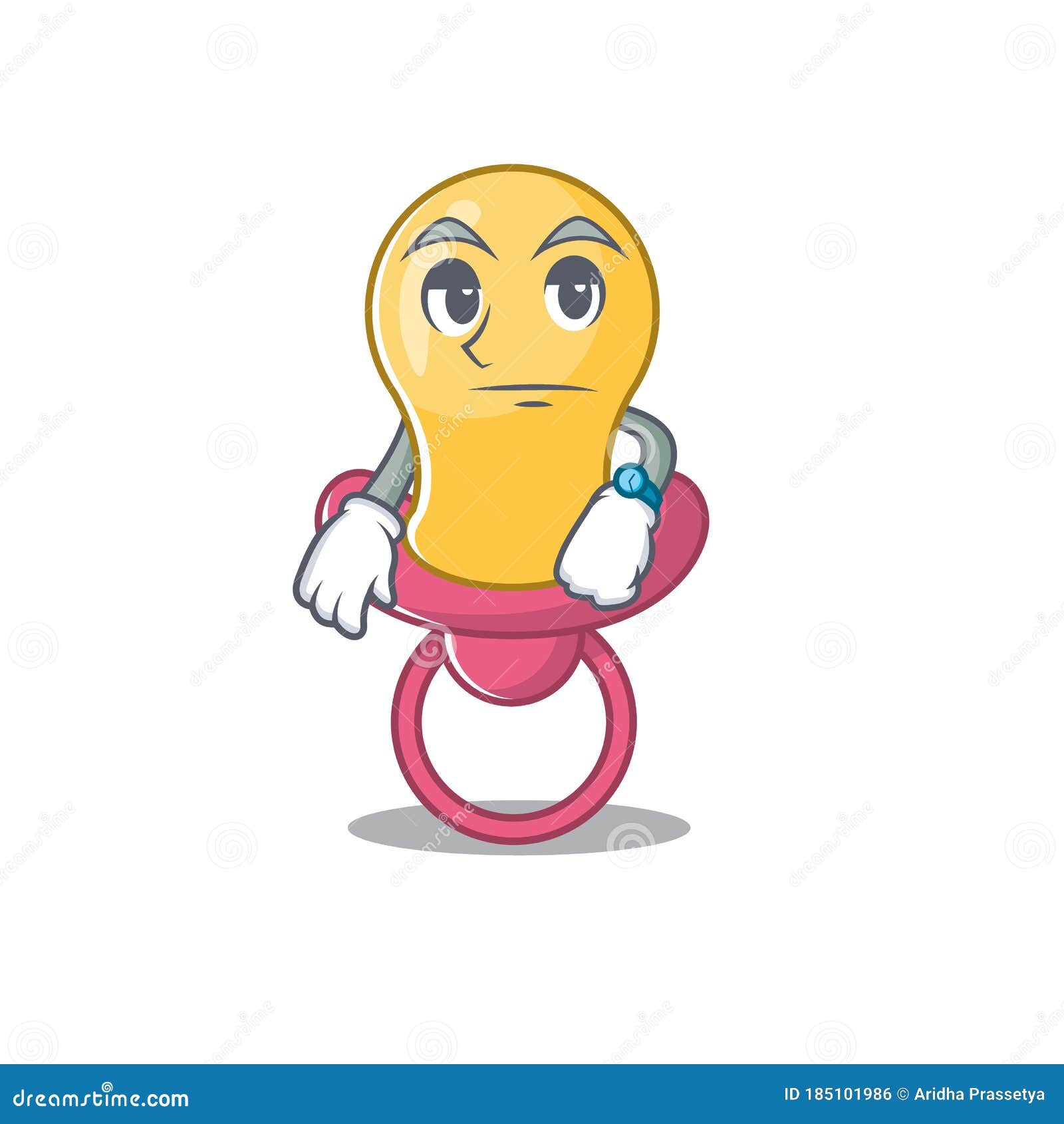 Mascot Design Style of Baby Pacifier with Waiting Gesture Stock Vector ...