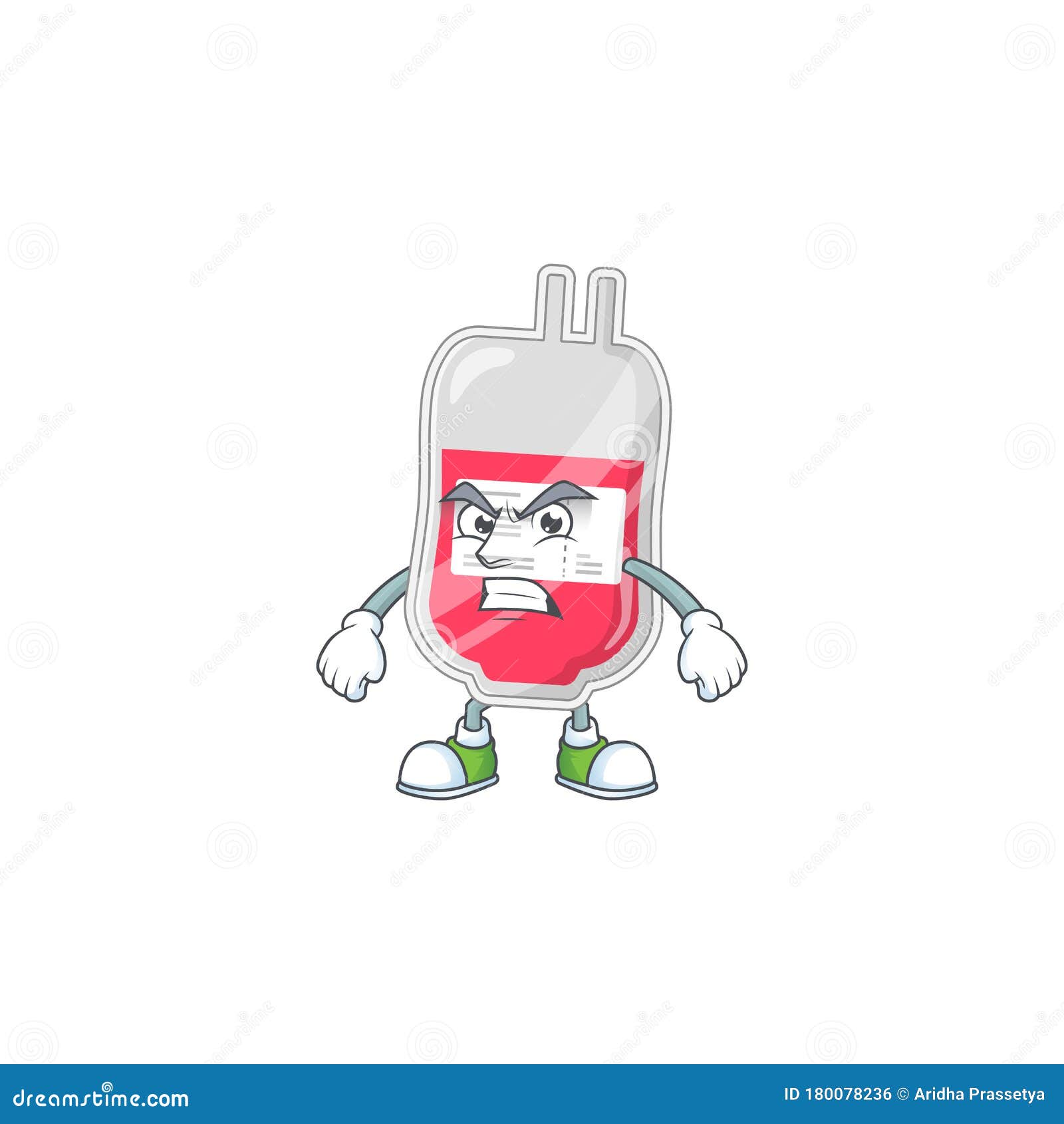 Mascot Design Style of Bag of Blood with Angry Face Stock Vector ...