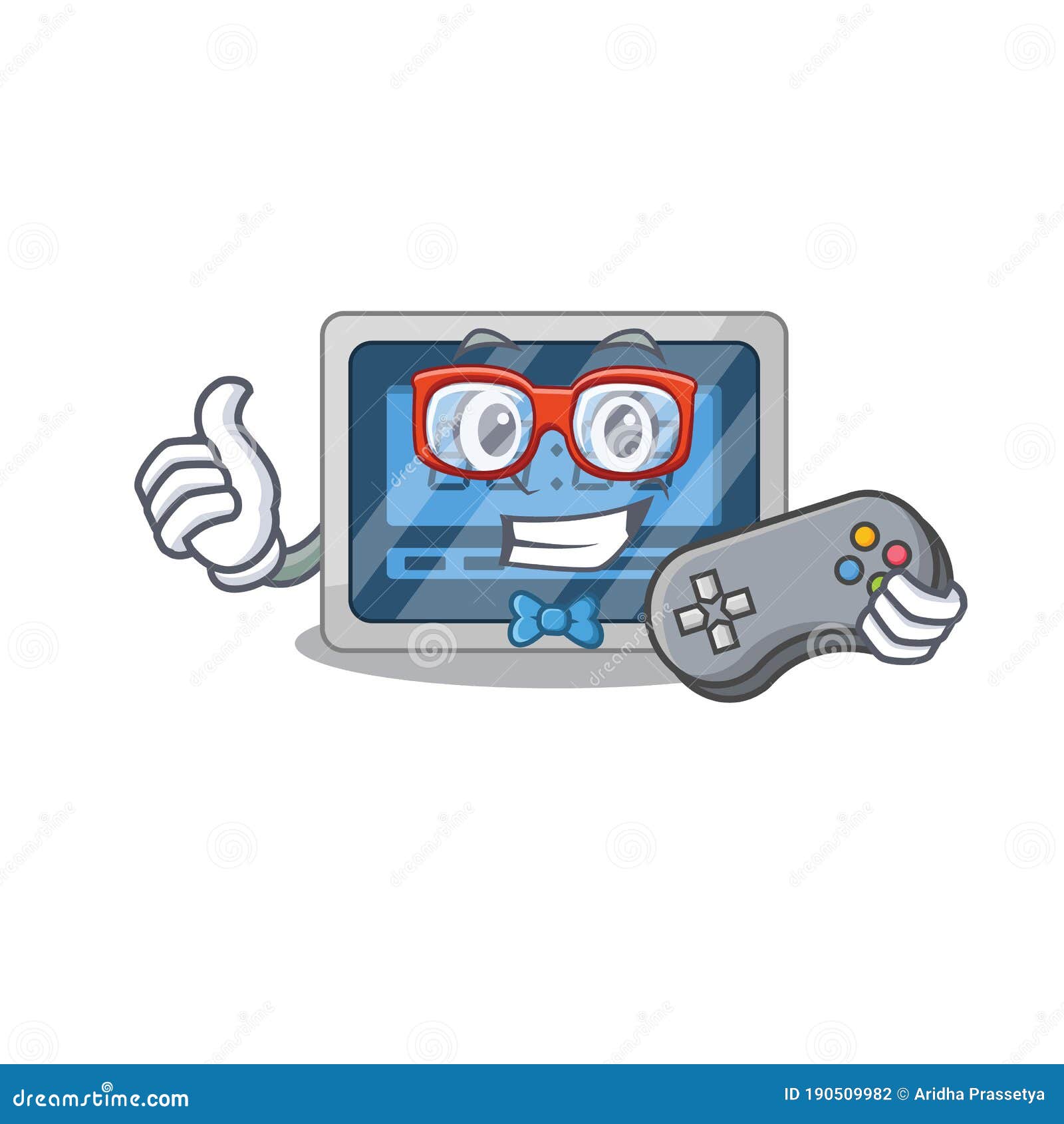 Mascot Design Style of Digital Timer Gamer Playing with Controller ...