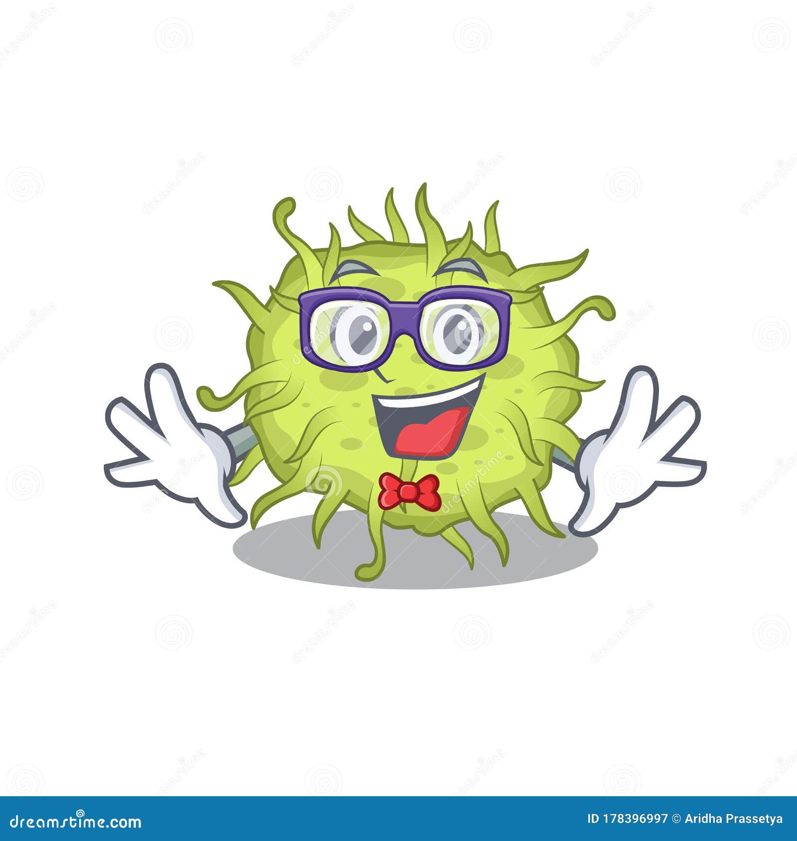 Bacteria Coccus Dressed As Devil Cartoon Character Design Style ...