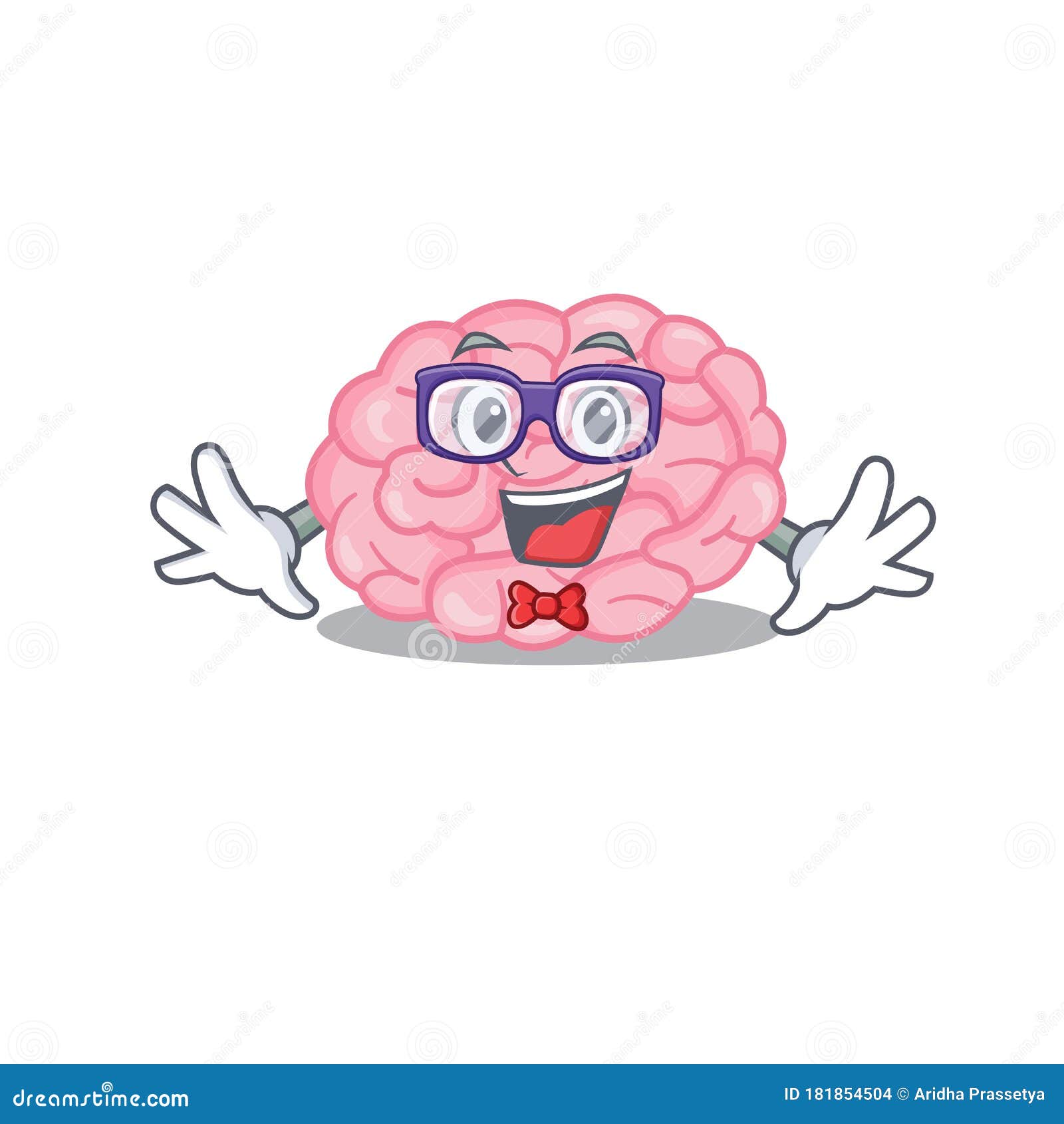 Mascot Design Style of Geek Human Brain with Glasses Stock Vector ...
