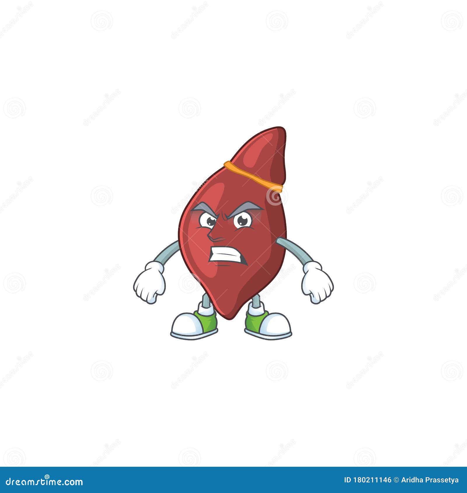 Angry Liver. Evil Internal Organ Isolated. Terrible Anatomy Vector ...