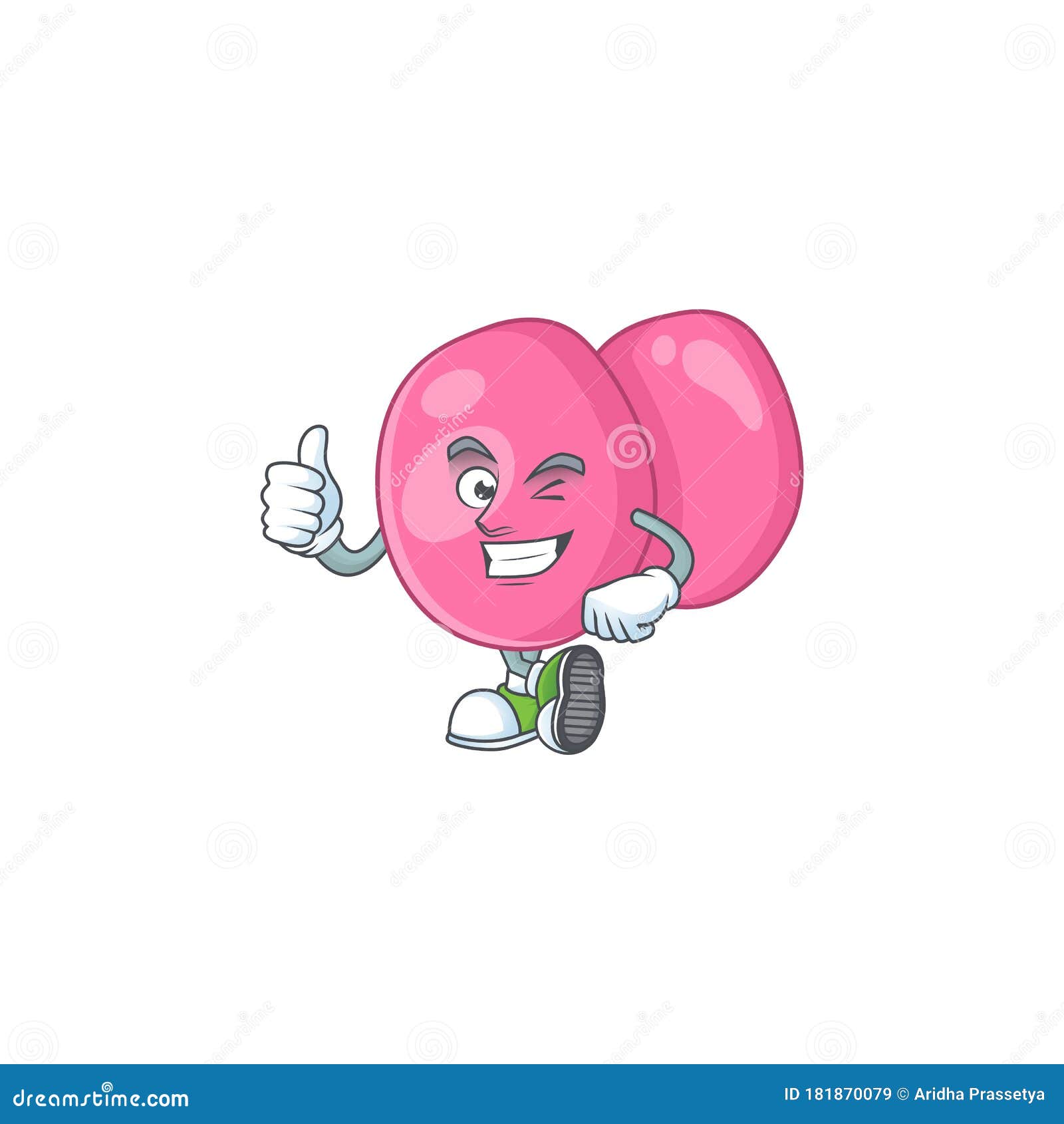 Mascot Design Style of Streptococcus Pyogenes Showing Thumbs Up Finger ...