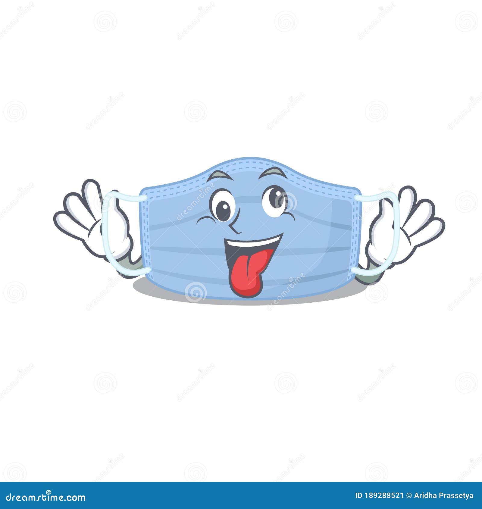 A Mascot Design of Surgical Mask Having a Funny Crazy Face Stock Vector ...