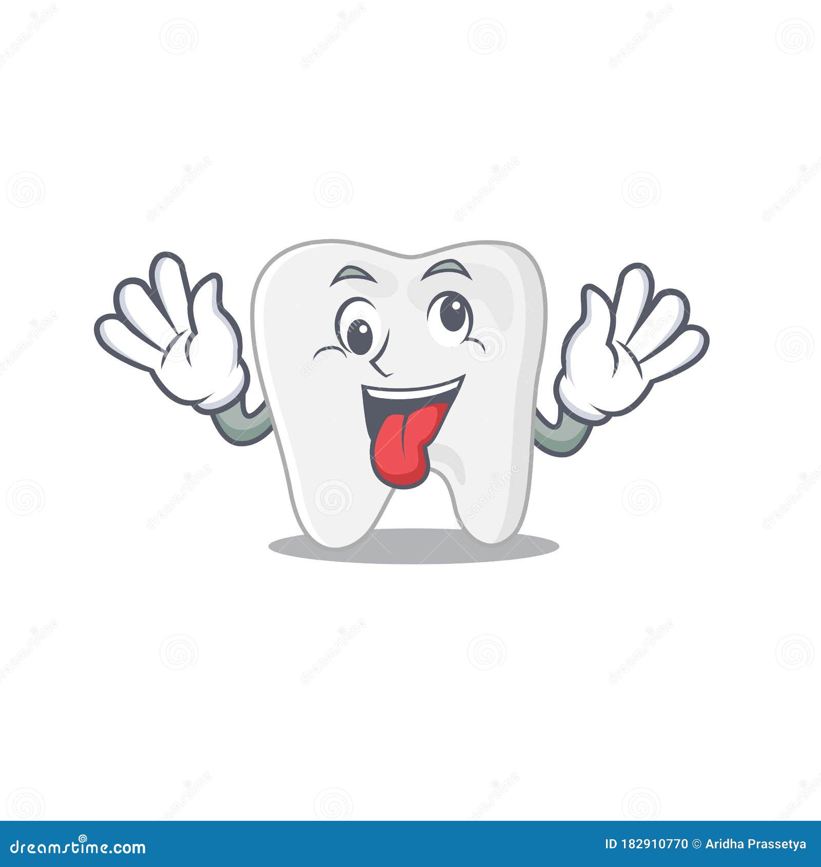 A Mascot Design of Tooth Having a Funny Crazy Face Stock Vector ...