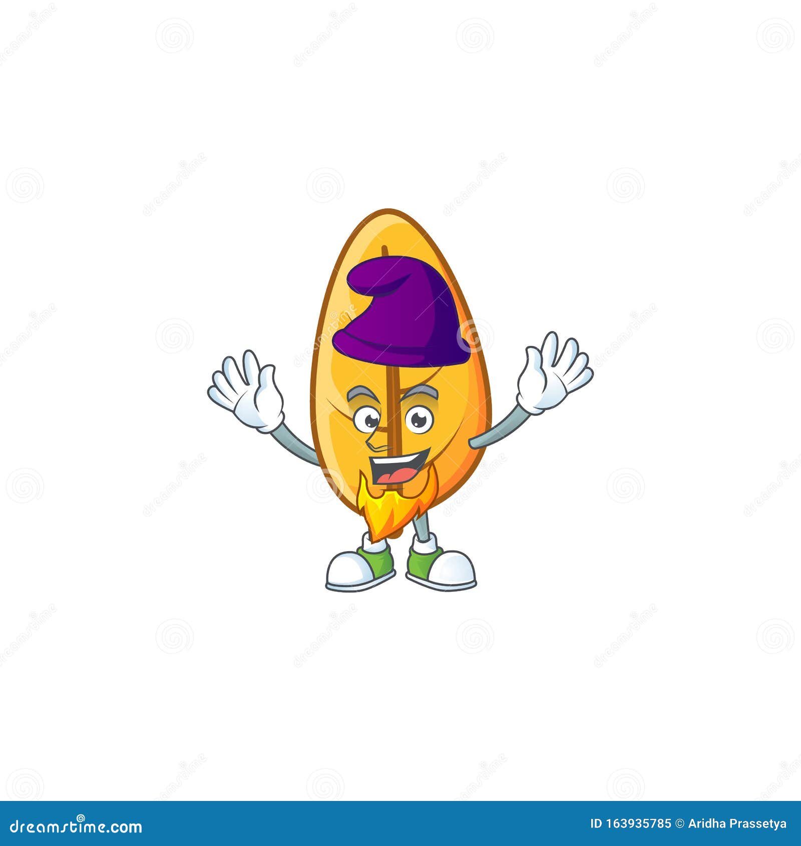 Mascot a Elf with Yellow Autumn Leaves Stock Vector - Illustration of ...