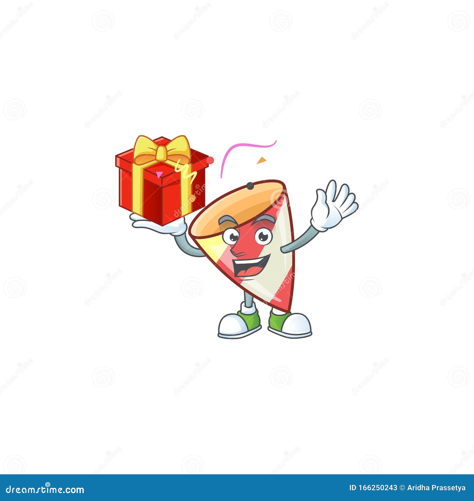 Mascot of Exploding Confetti Character Up a Gift Stock Vector ...