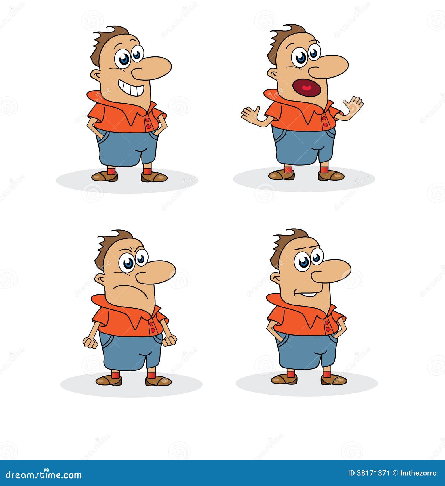 Mascot with four pose stock vector. Illustration of comic - 38171371