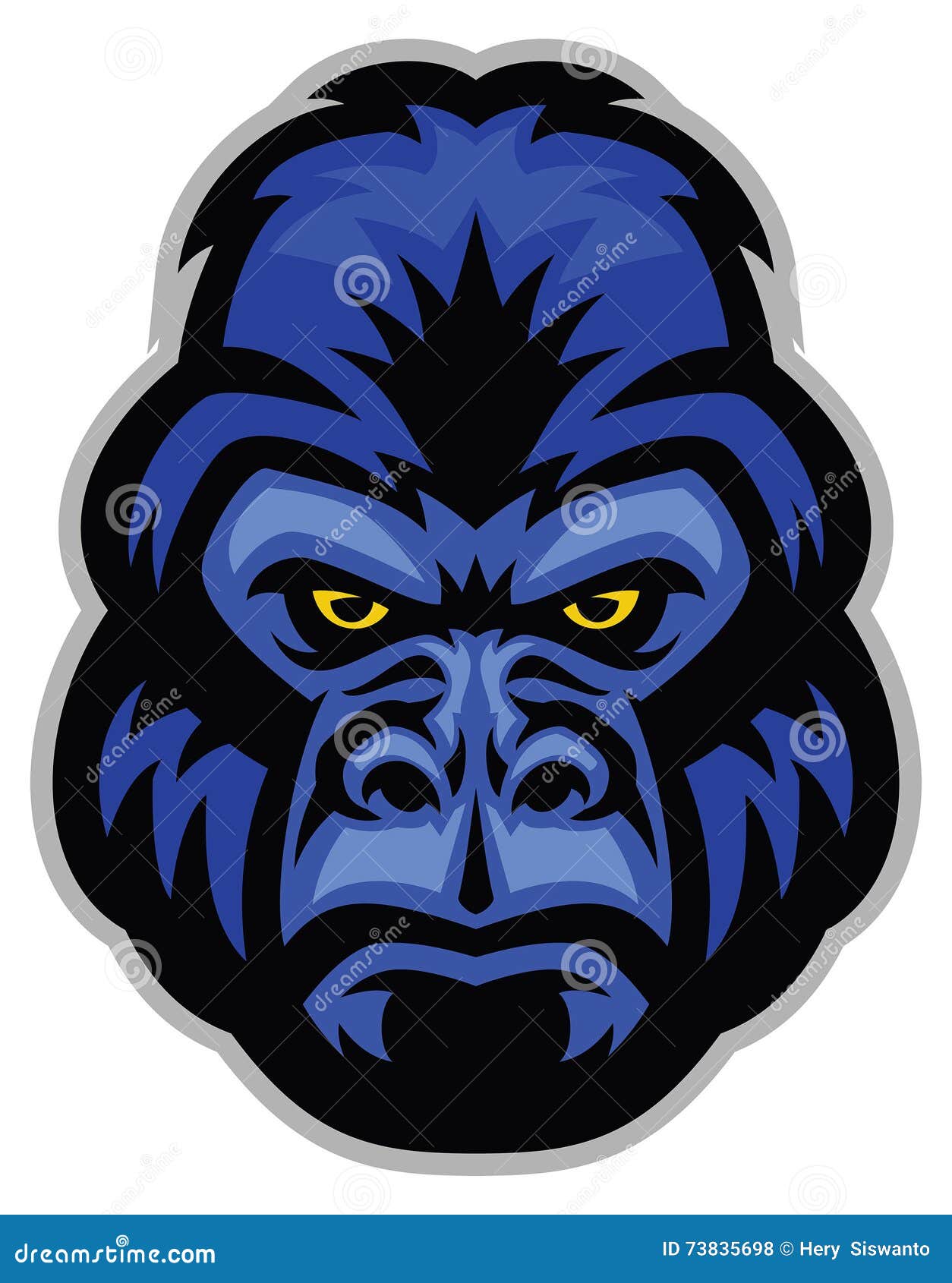 Mascot of gorilla head stock vector. Illustration of smart - 73835698