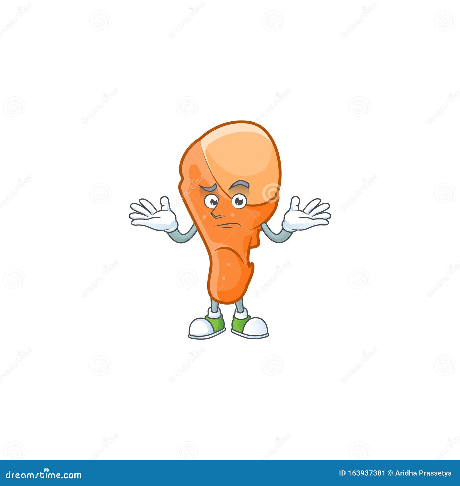 Mascot Grinning in the Chicken Thigh Cartoon Stock Vector ...
