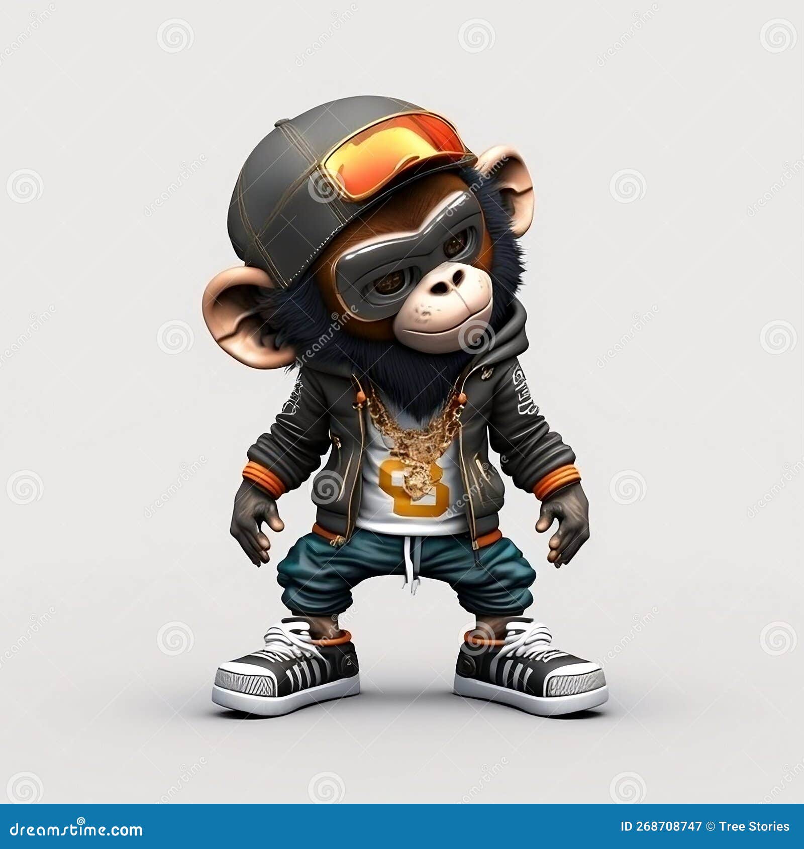 Mascot Hip Hop Cool Monkey stock illustration. Illustration of costume ...