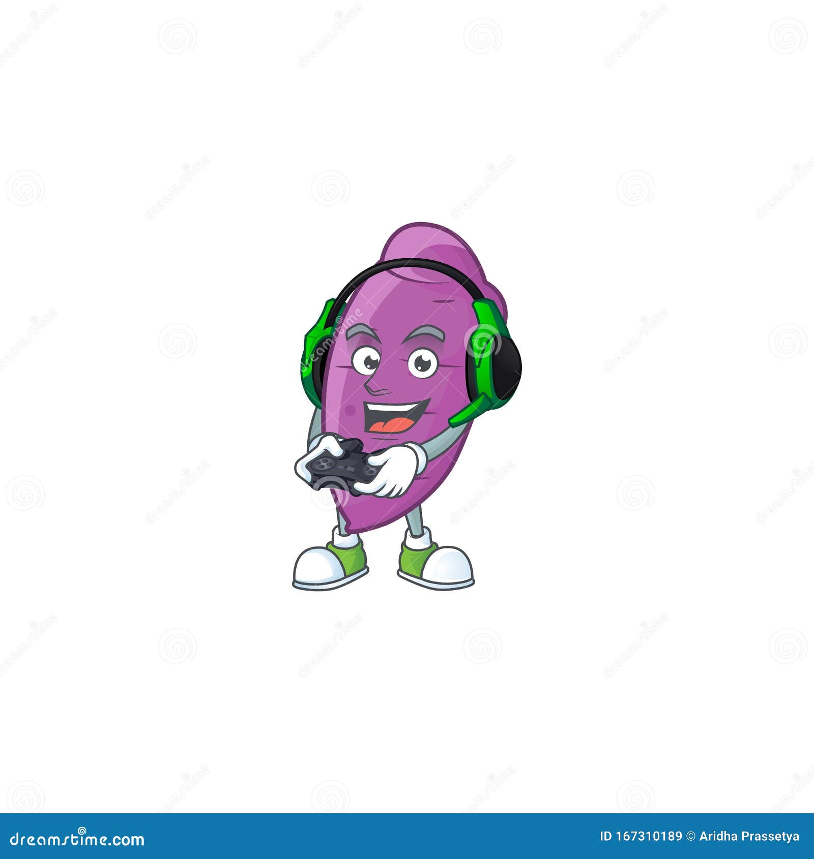Mascot Icon of Okinawa Yaw with Headphone and Controller Stock Vector ...