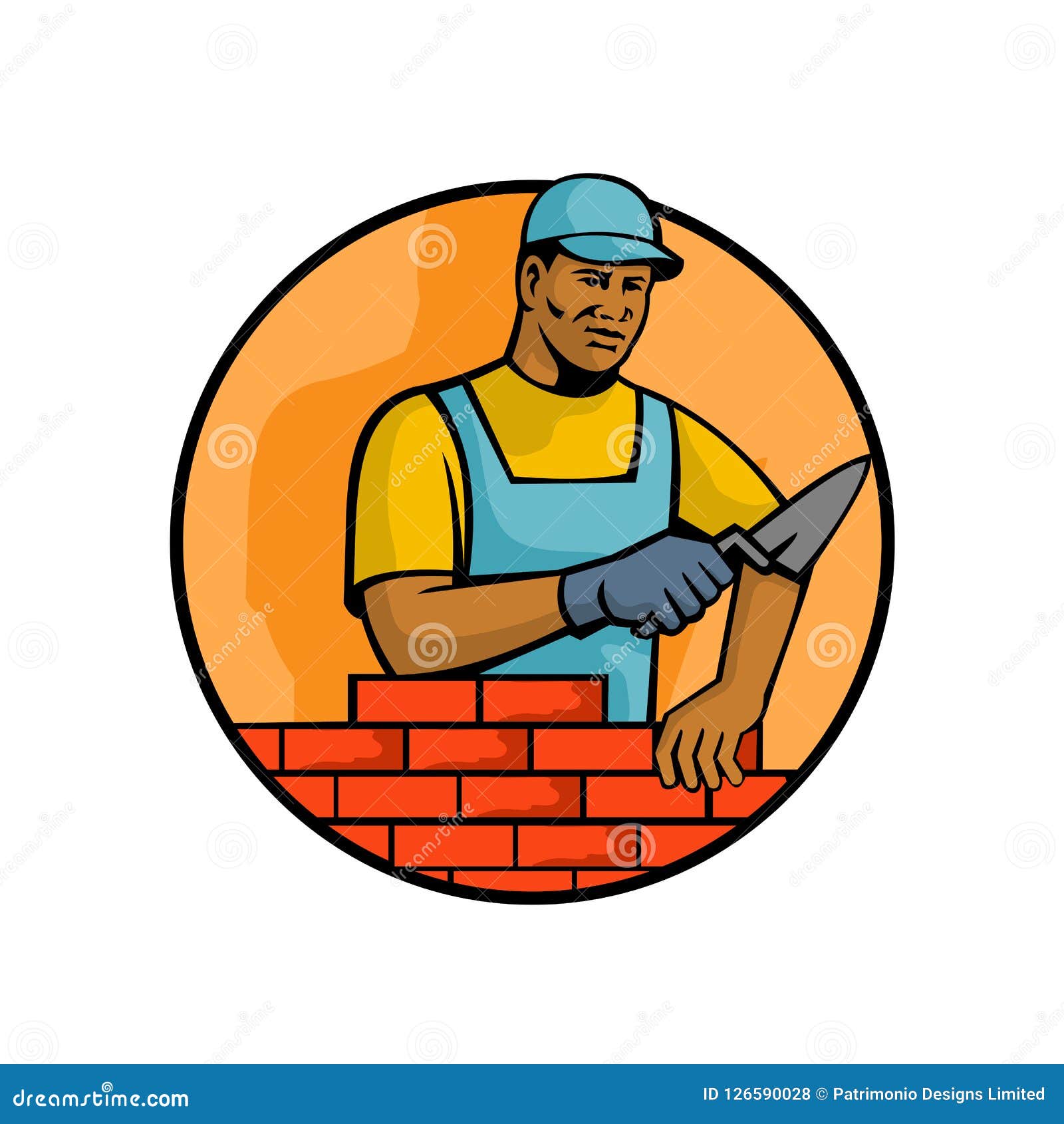 Bricklayer Mason Plasterer Standing Cartoon | CartoonDealer.com #41390691