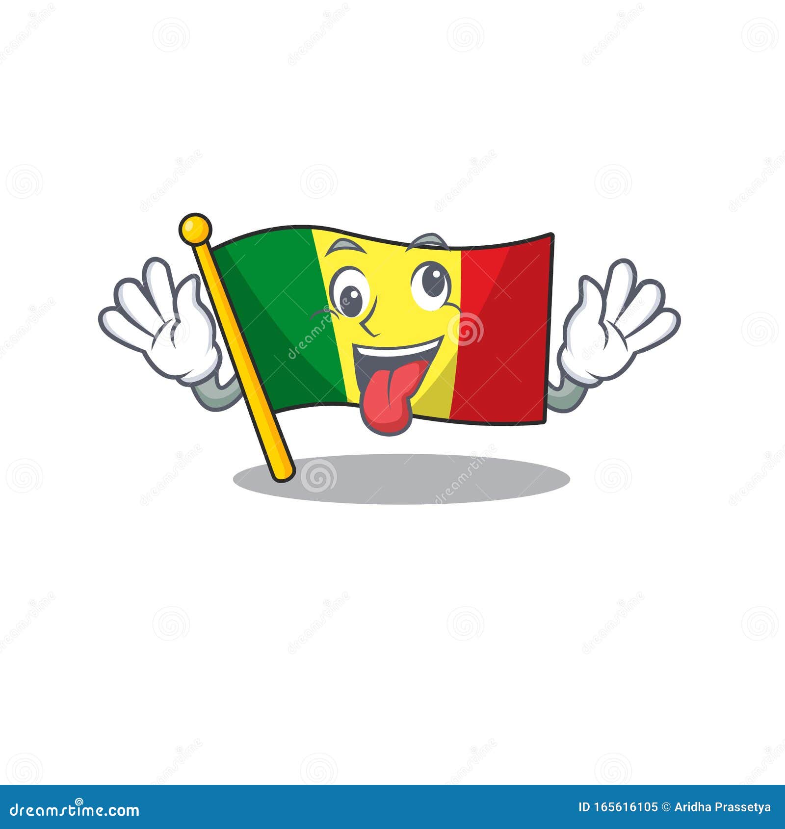 Mascot Illustration of Crazy Expression Flag Mali Cartoon Character ...