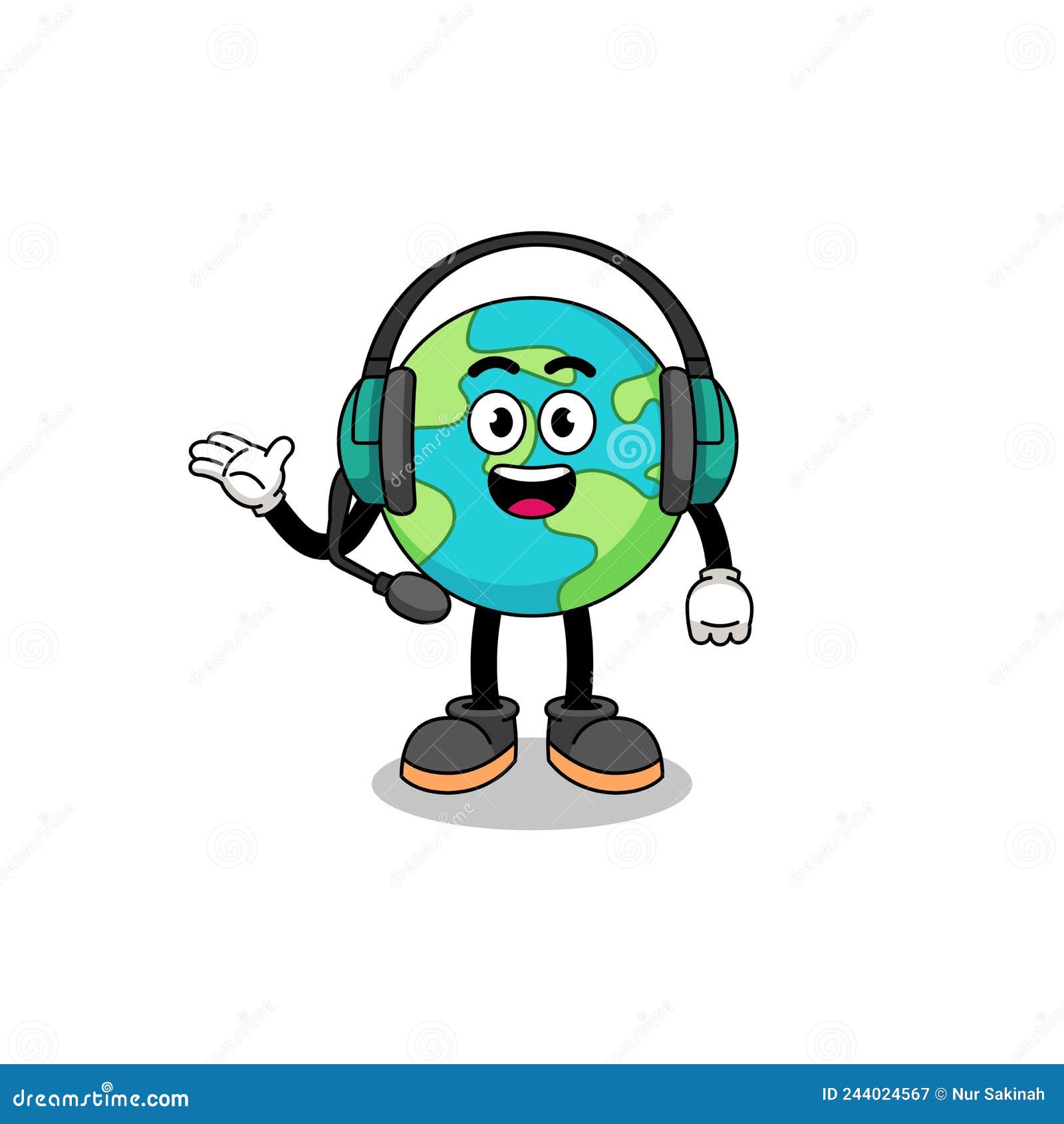 Mascot Illustration of Earth As a Customer Services Stock Vector ...