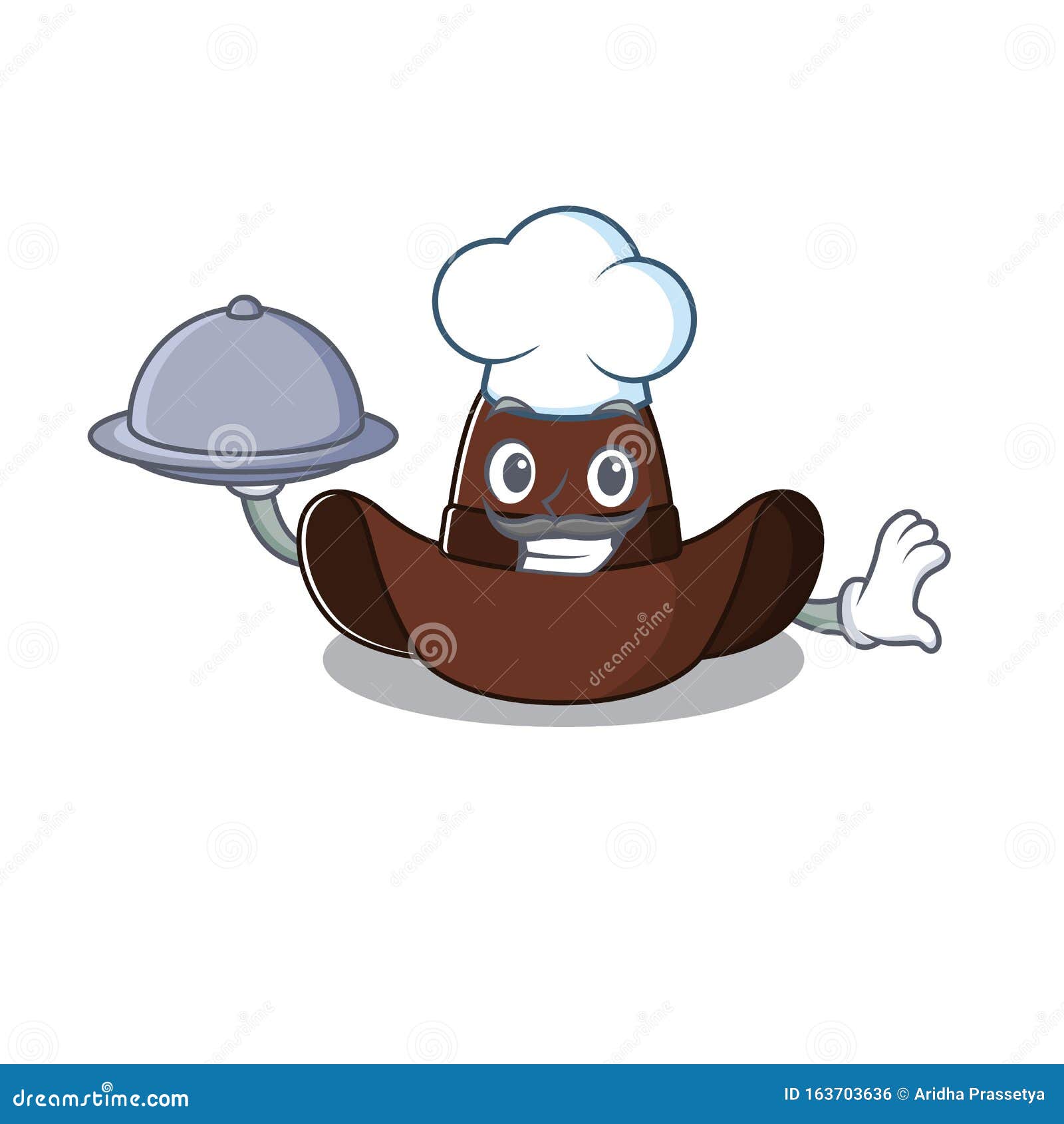 Cowboy Chef Cooking Nevada Basque Bread. Cowboy Traditional Food Vector ...