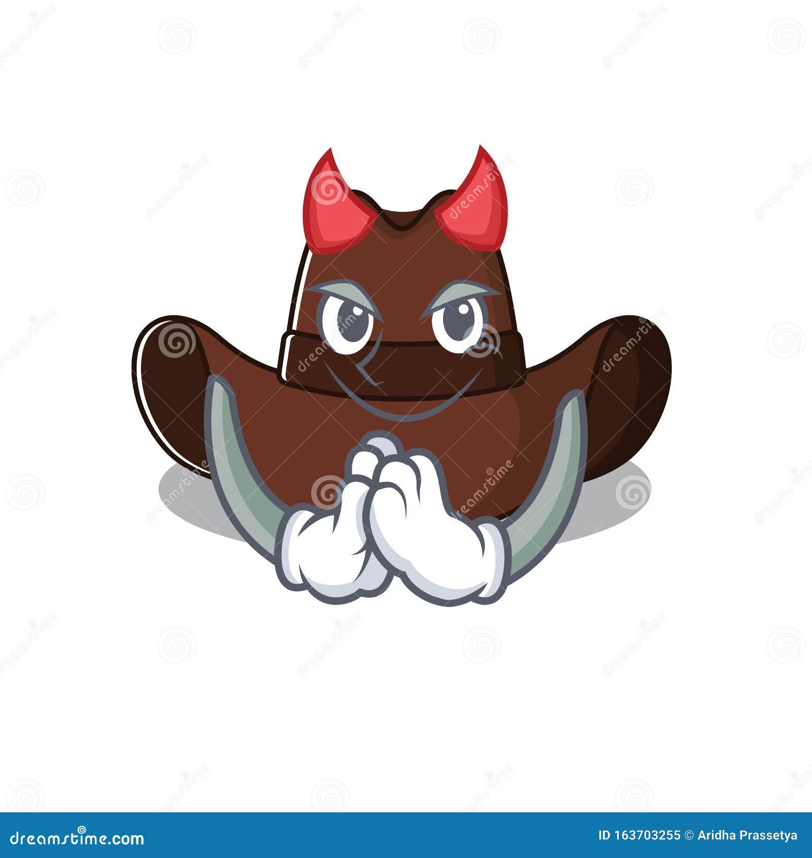 Devil Cowboy Face And Gun. Crossed Minigun. Wild West Demon Gunfighter ...