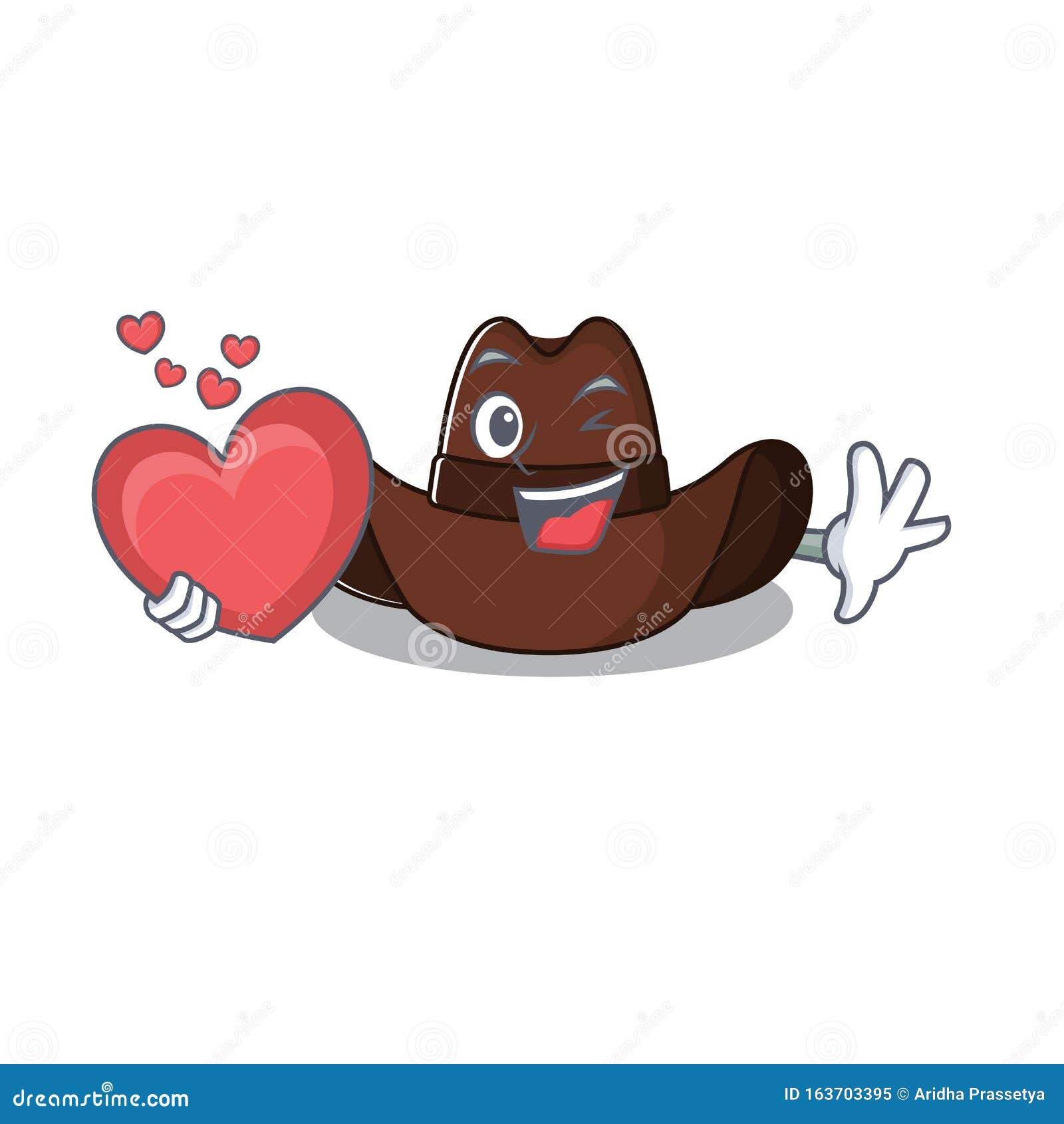 Mascot Illustration the Featuring Cowboy Hat Holding Heart Stock Vector ...