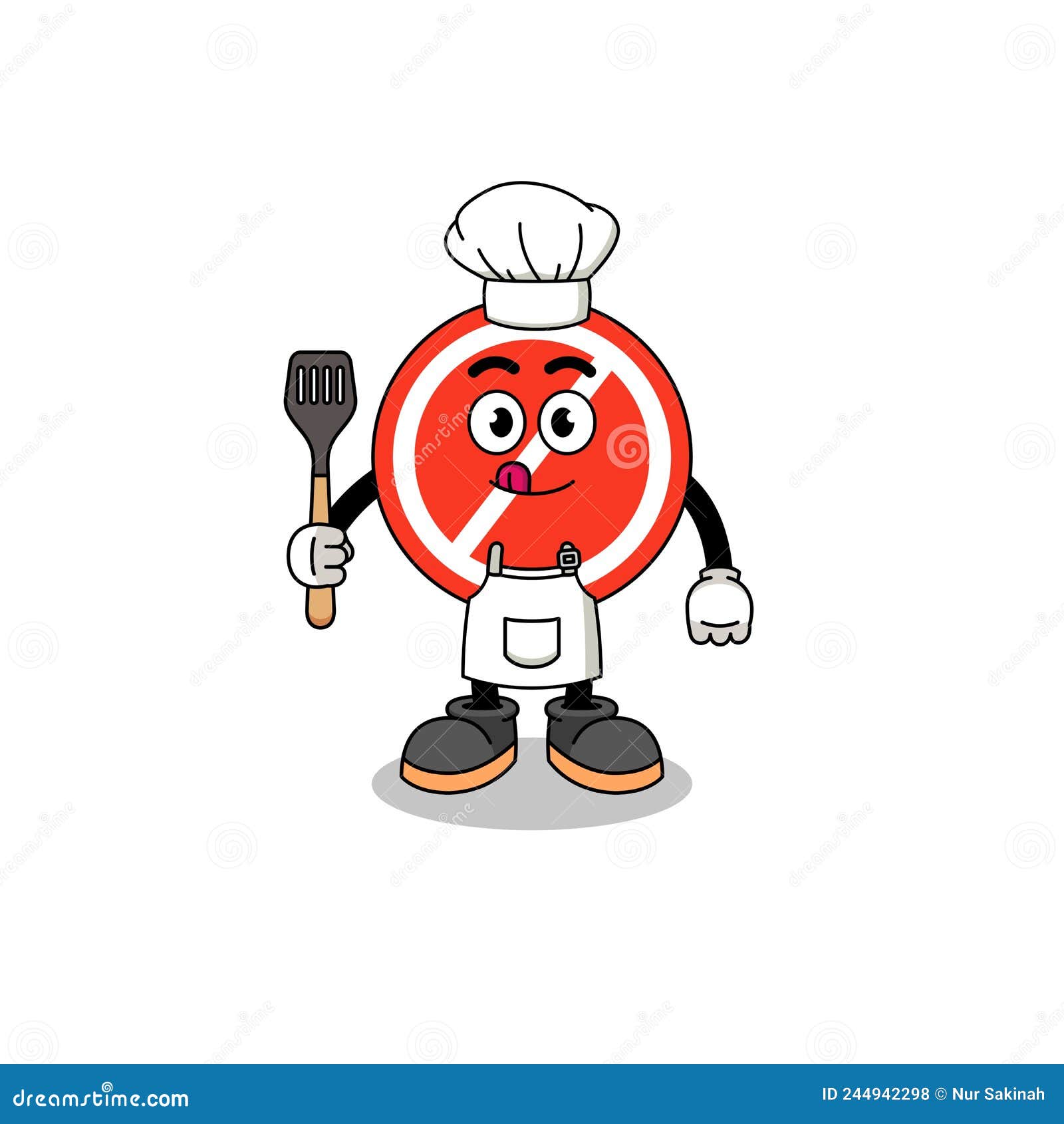 Mascot Illustration of Stop Sign Chef Stock Vector - Illustration of ...
