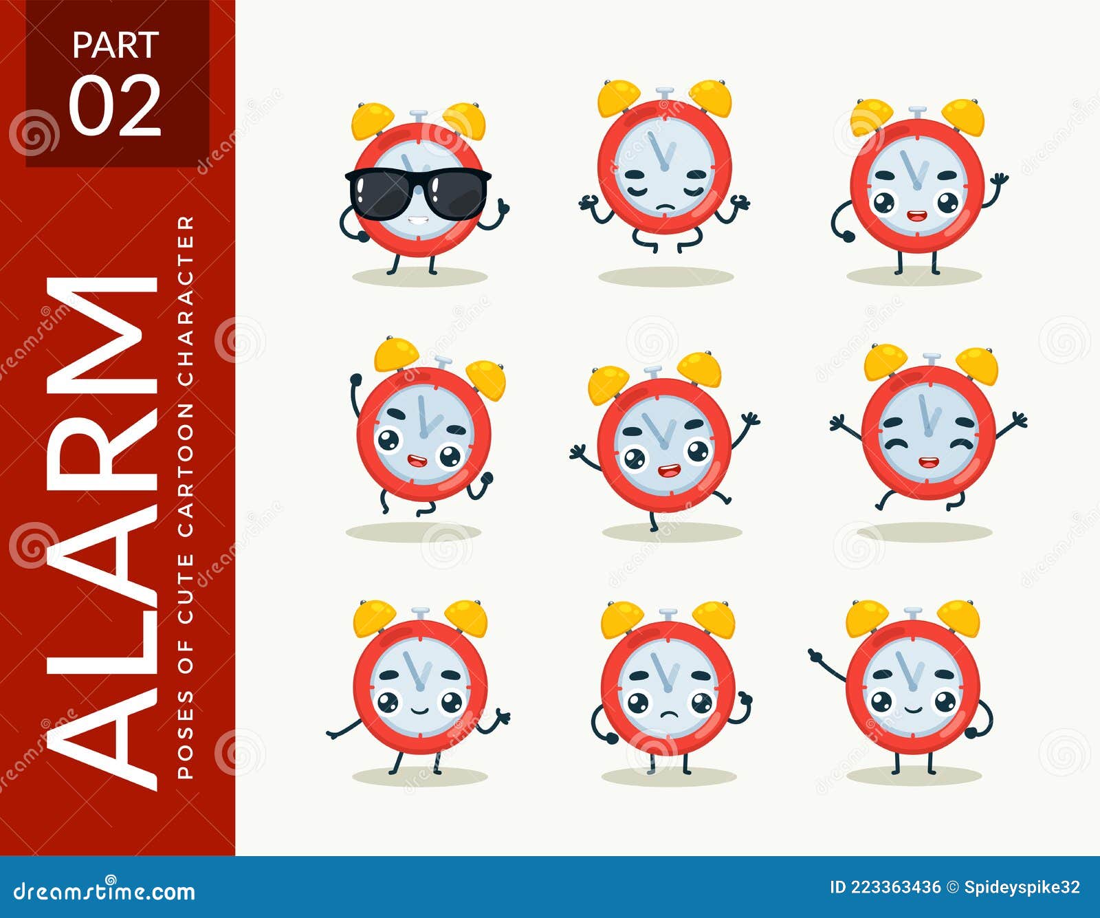 Mascot Images of the Alarm Clock. Second Set Stock Illustration ...