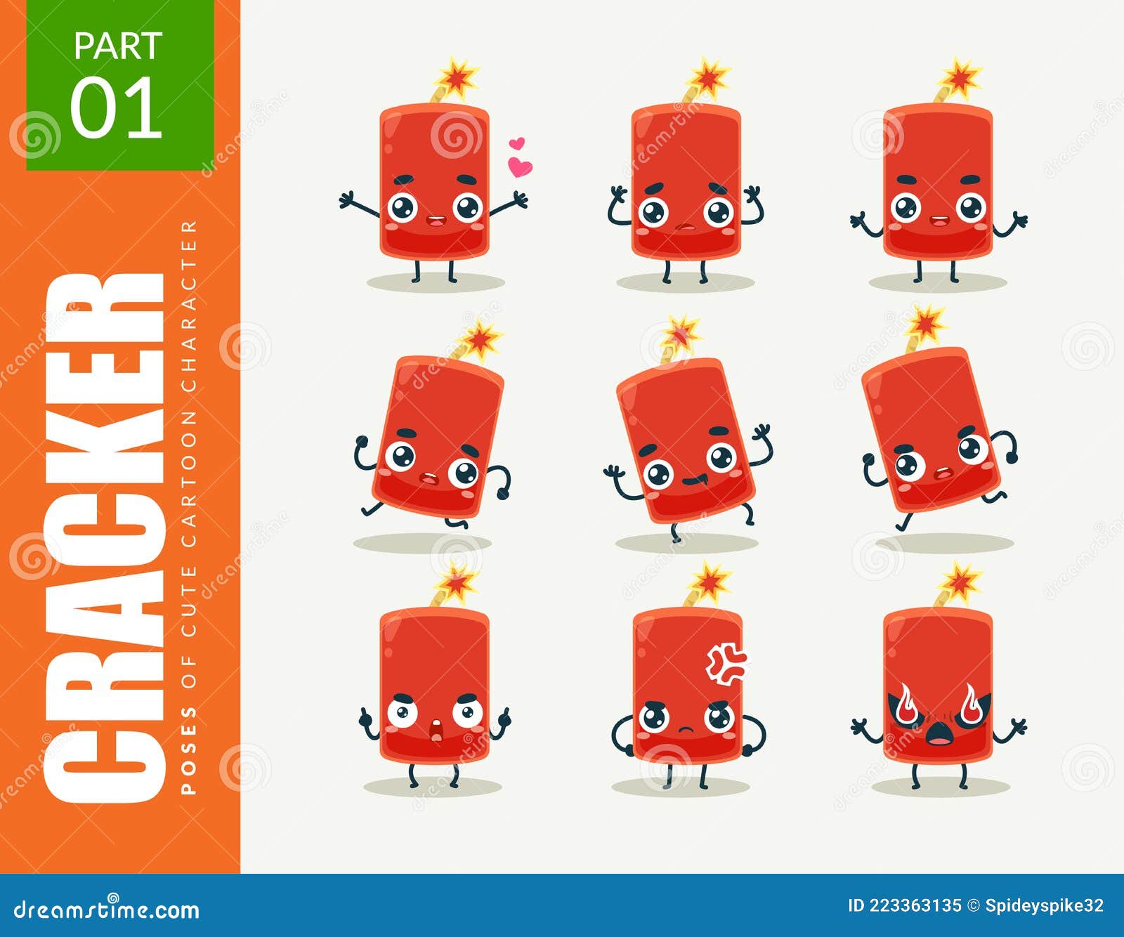 Mascot Images of the Red Cracker. First Set Stock Illustration ...