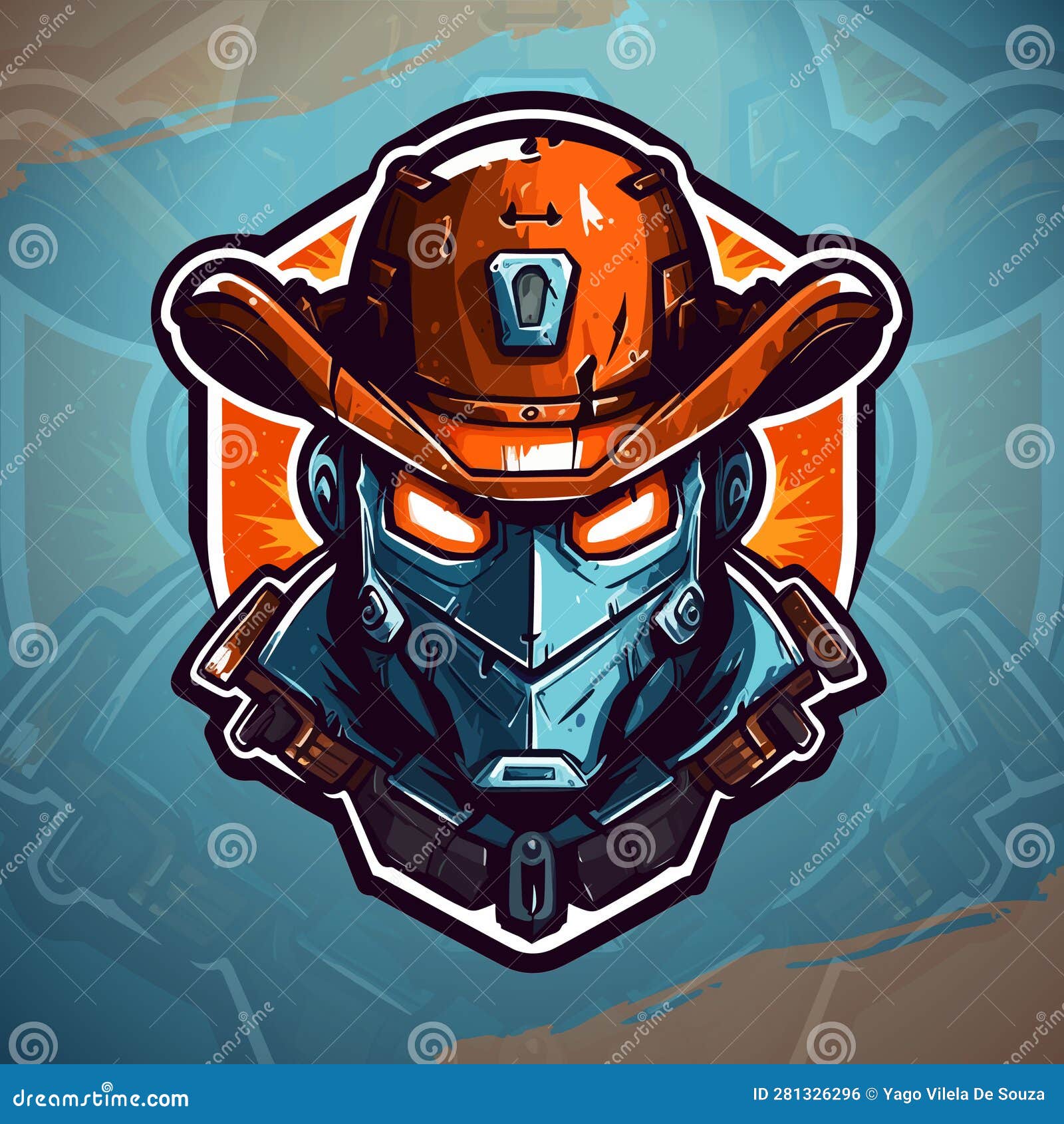 Sporty Cowboy Robot: Mascot Logo and Gaming Design Vector - Esport Team ...