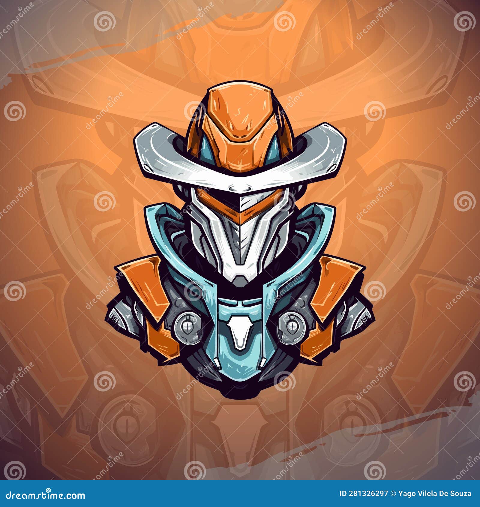 Illustrate Your Team Spirit with a Cowboy Robot: Mascot Logo and Gaming ...
