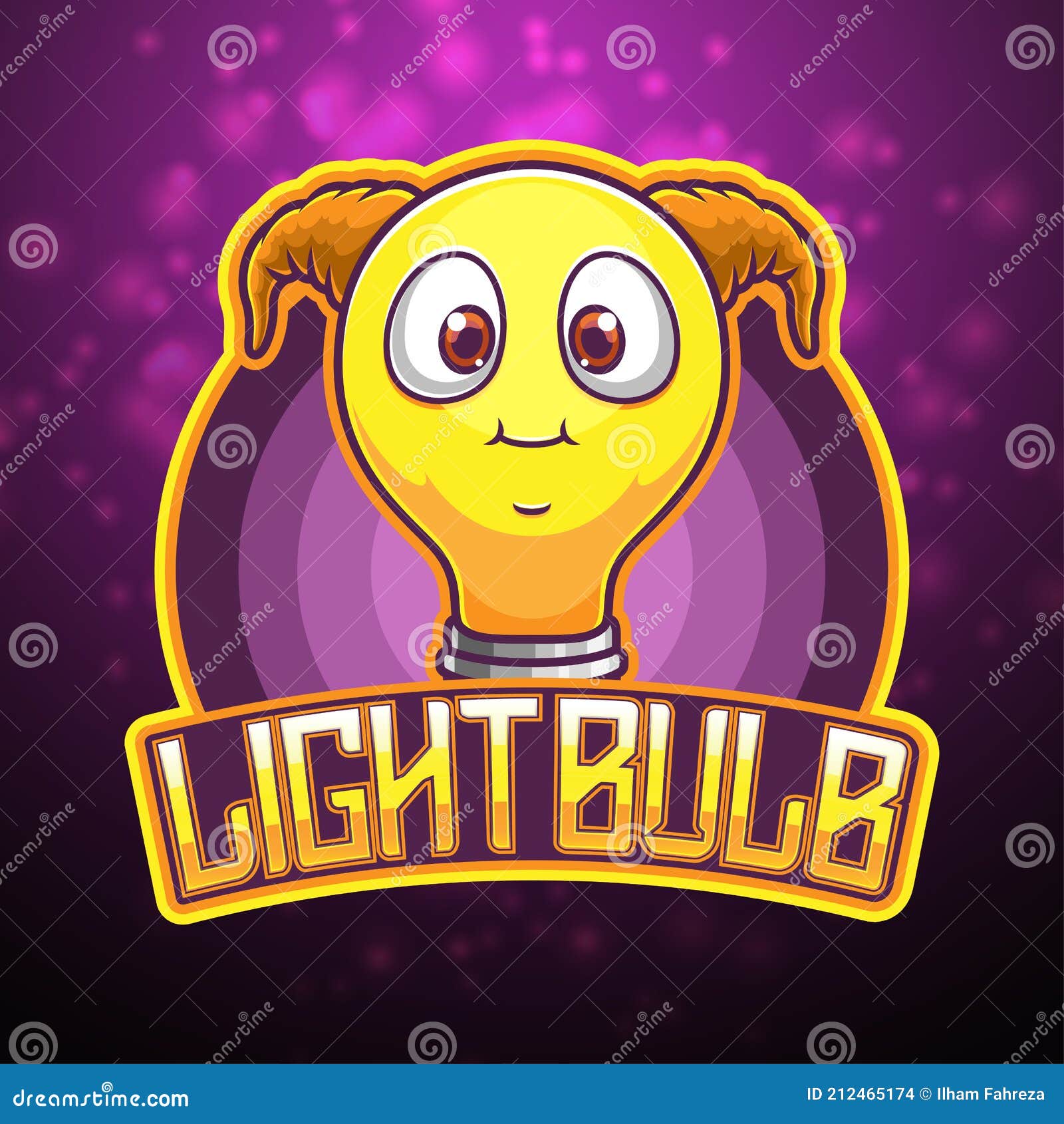 Mascot Logo Light Bulb Illustration Stock Illustration - Illustration ...