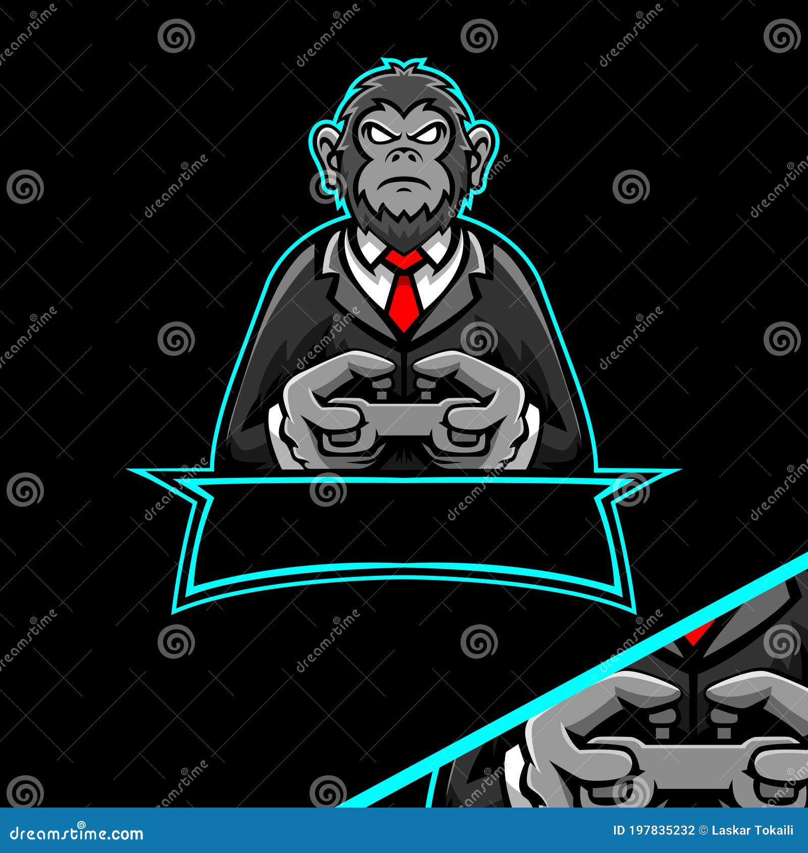 Logo Monkey Wearing A Helmet Vector Illustration | CartoonDealer.com ...