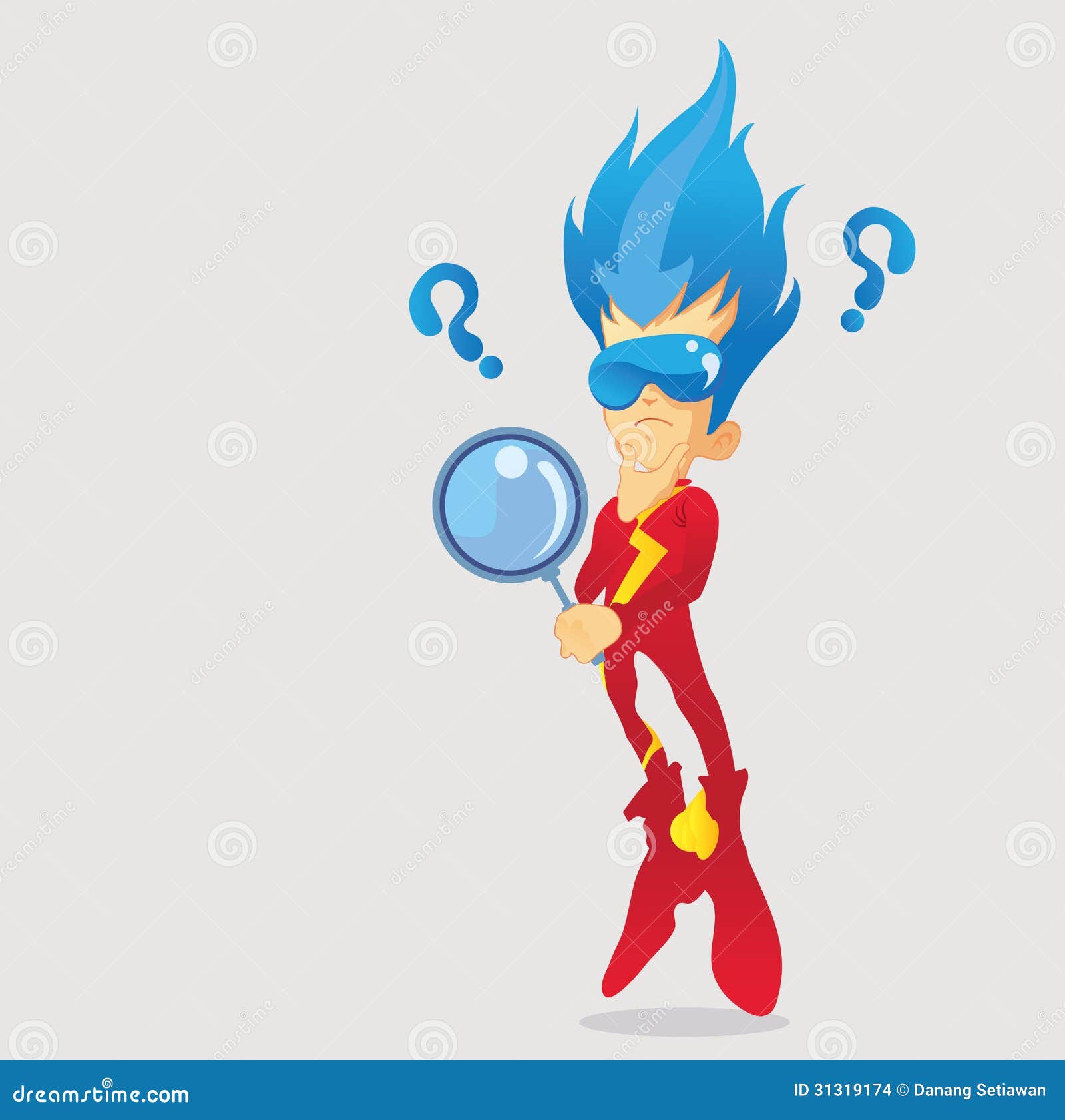 Mascot with magnifier stock vector. Illustration of cartoon - 31319174