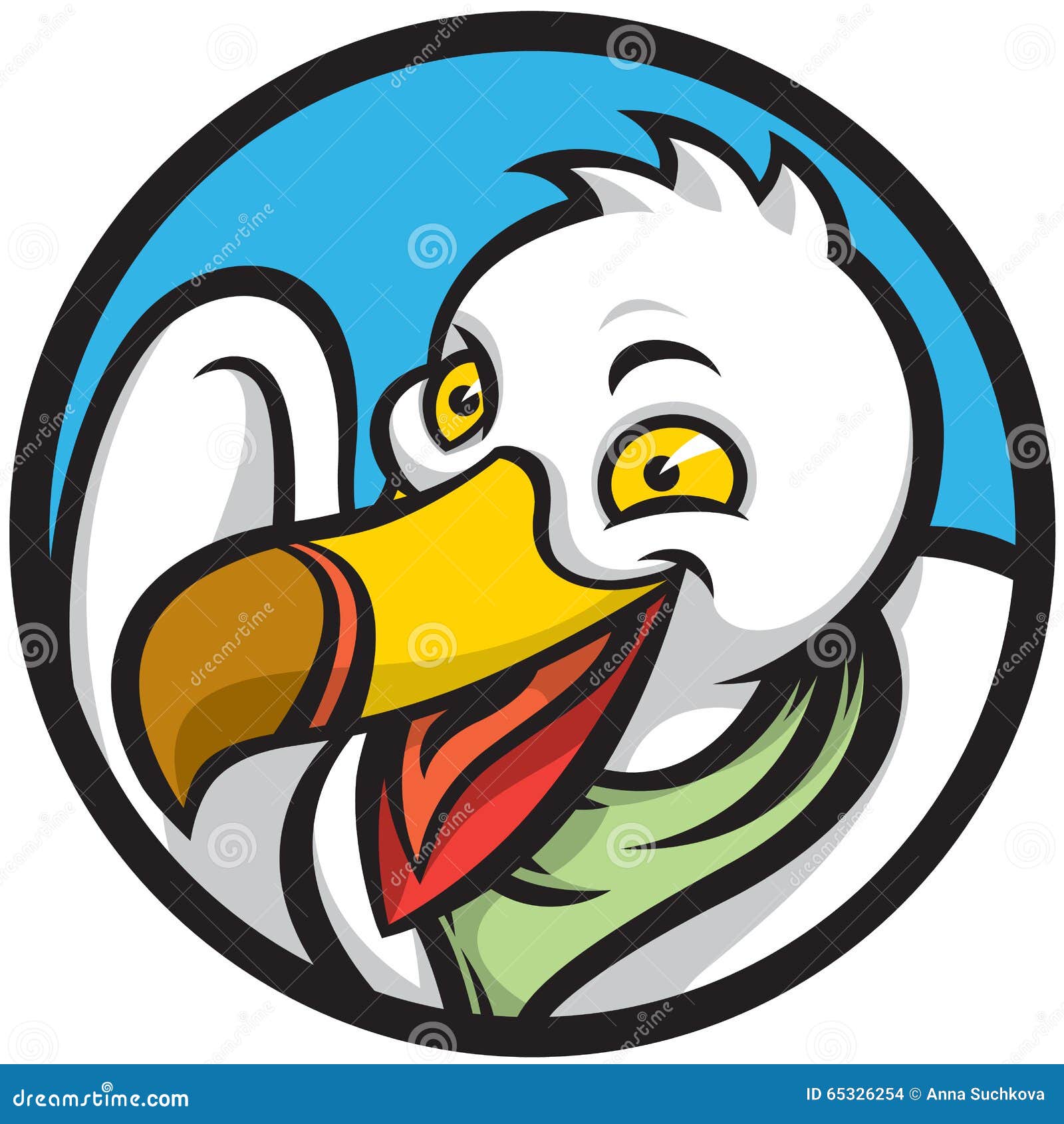 Mascot merry seagull stock vector. Illustration of forehead - 65326254