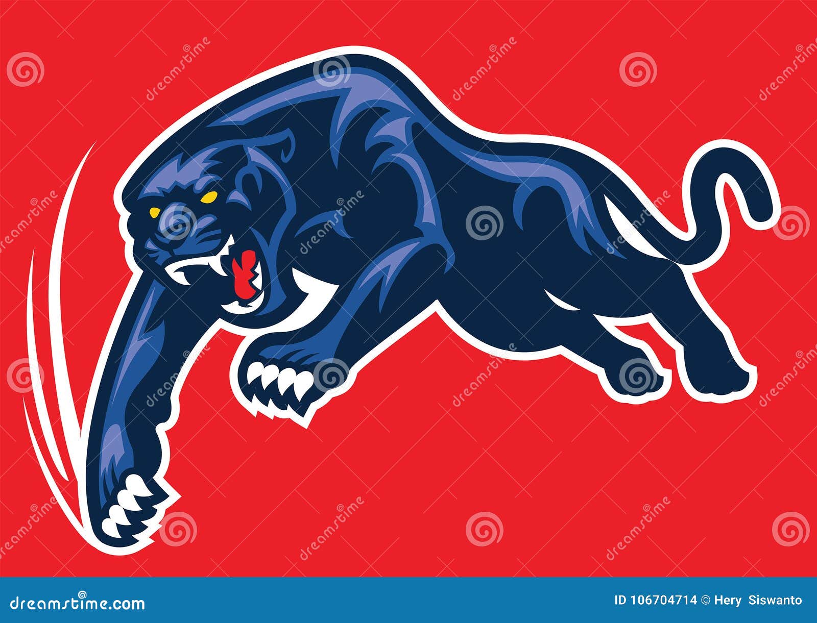 Mascot panther attack stock vector. Illustration of panther - 106704714