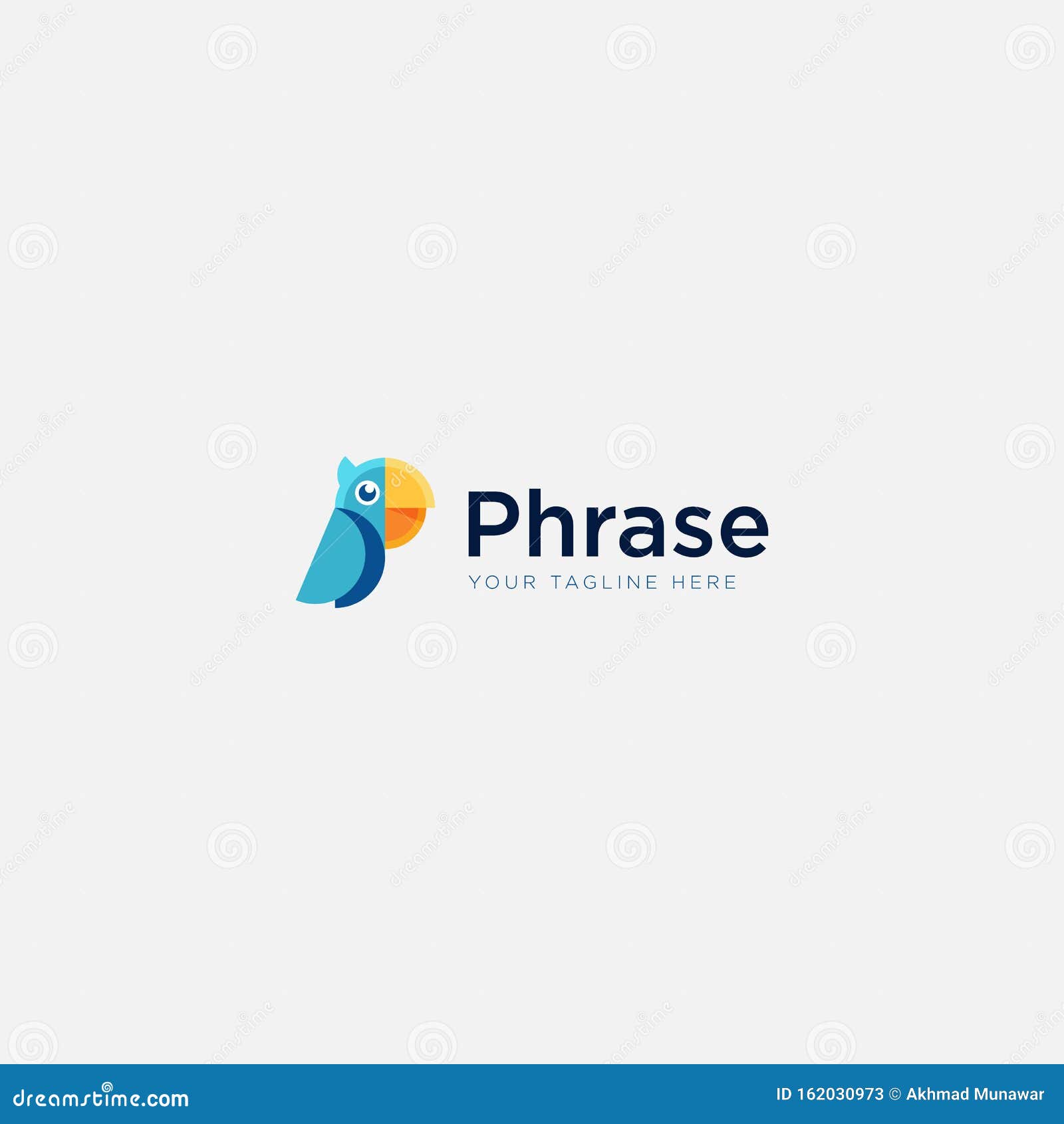 Mascot Phrase Logo Design with Parrot Bird Stock Vector - Illustration ...