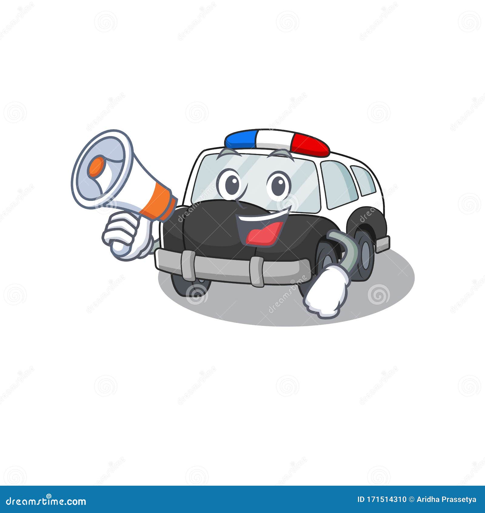 Using Megaphone Cop Car