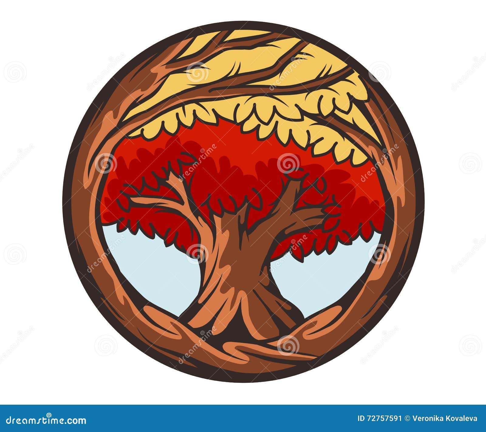 Mascot red tree stock vector. Illustration of drawing - 72757591