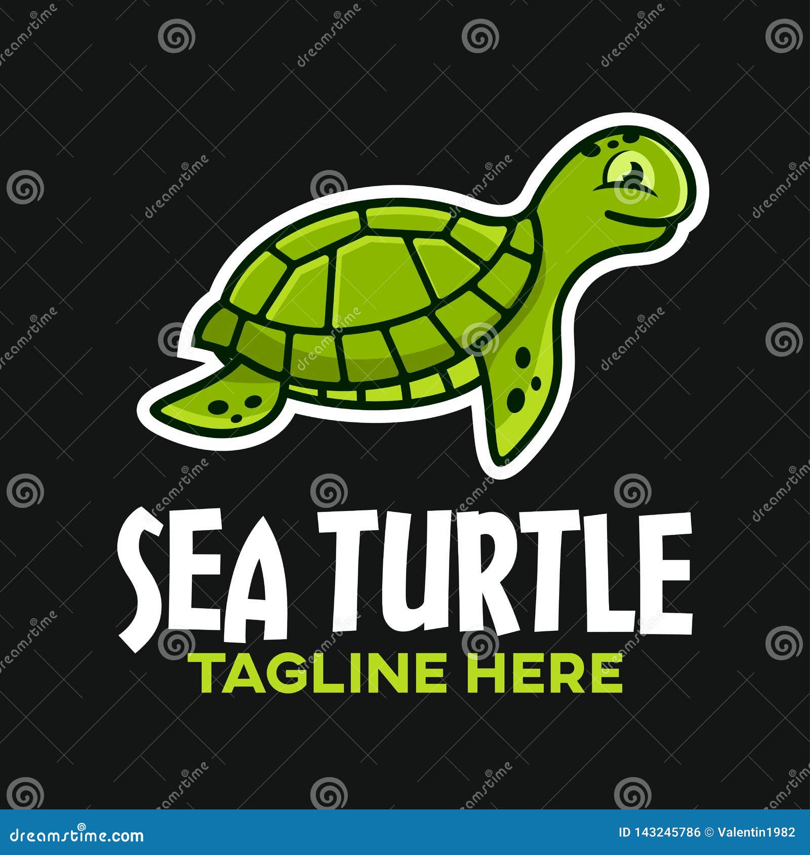 Mascot Sea Turtle Logo. Vector Illustration. Stock Vector ...