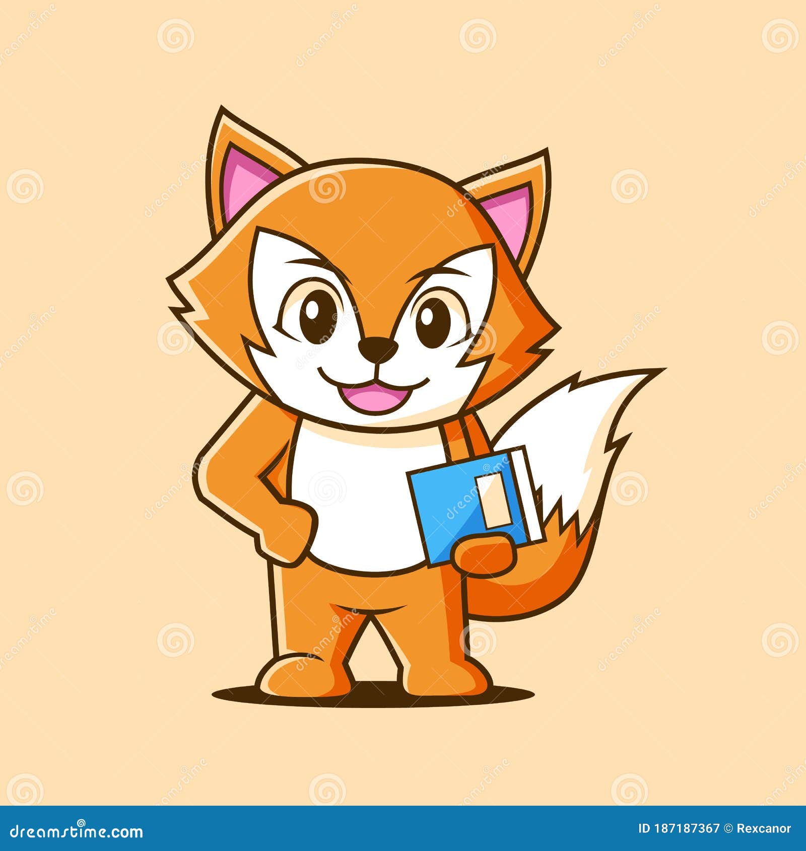 Mascot Smart Fox Student Logo Design Stock Vector - Illustration of ...