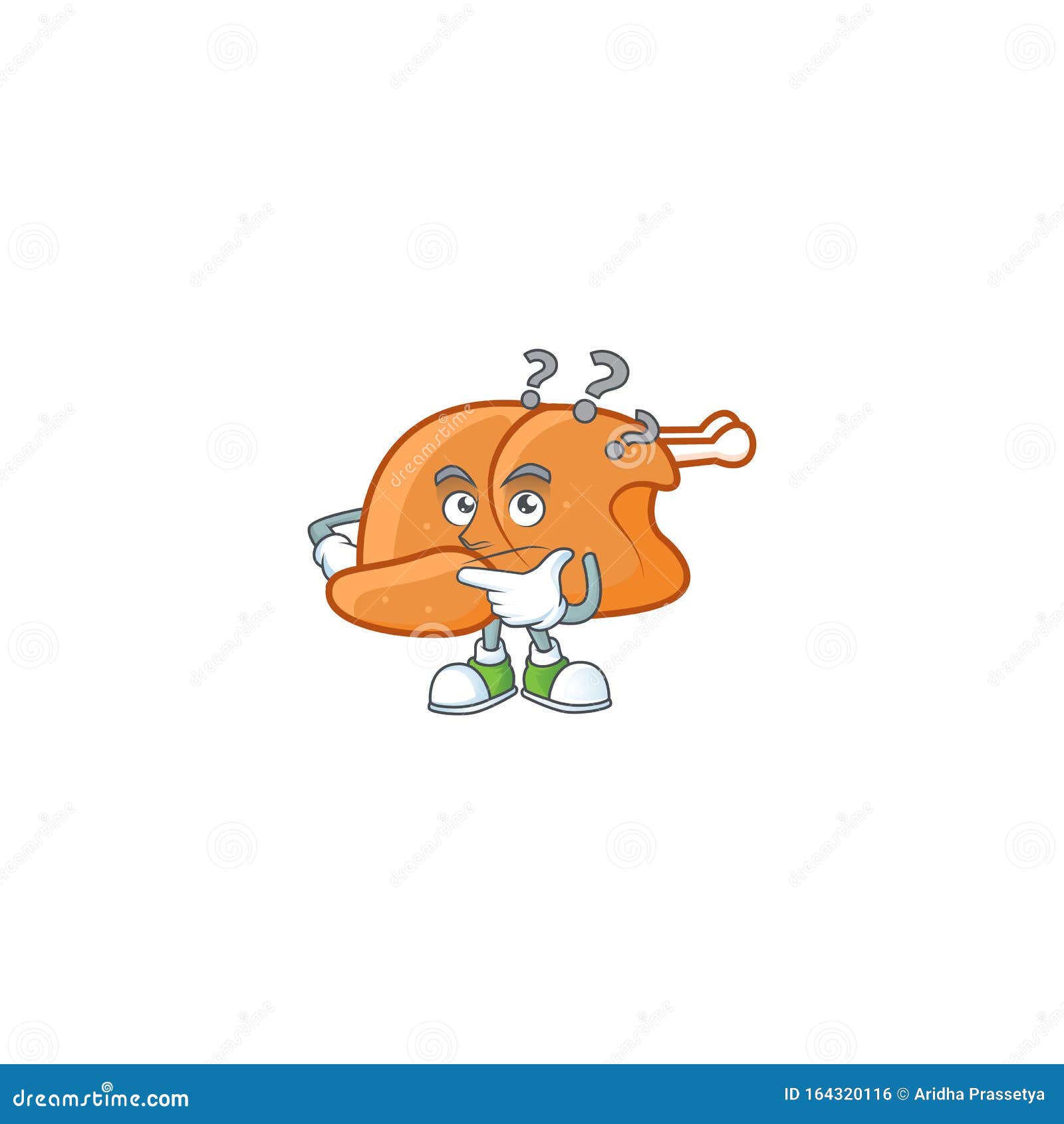 Mascot a Thinking in Cartoon Roast Turkey Stock Vector - Illustration ...