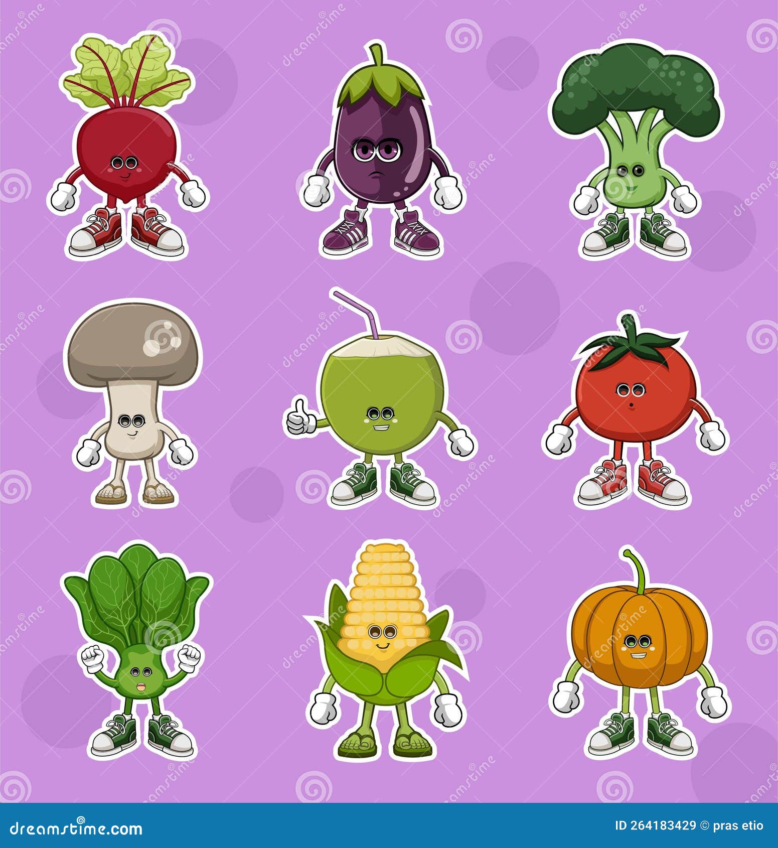 Mascot Cute Healthy Vegetable Stock Vector - Illustration of emotion ...