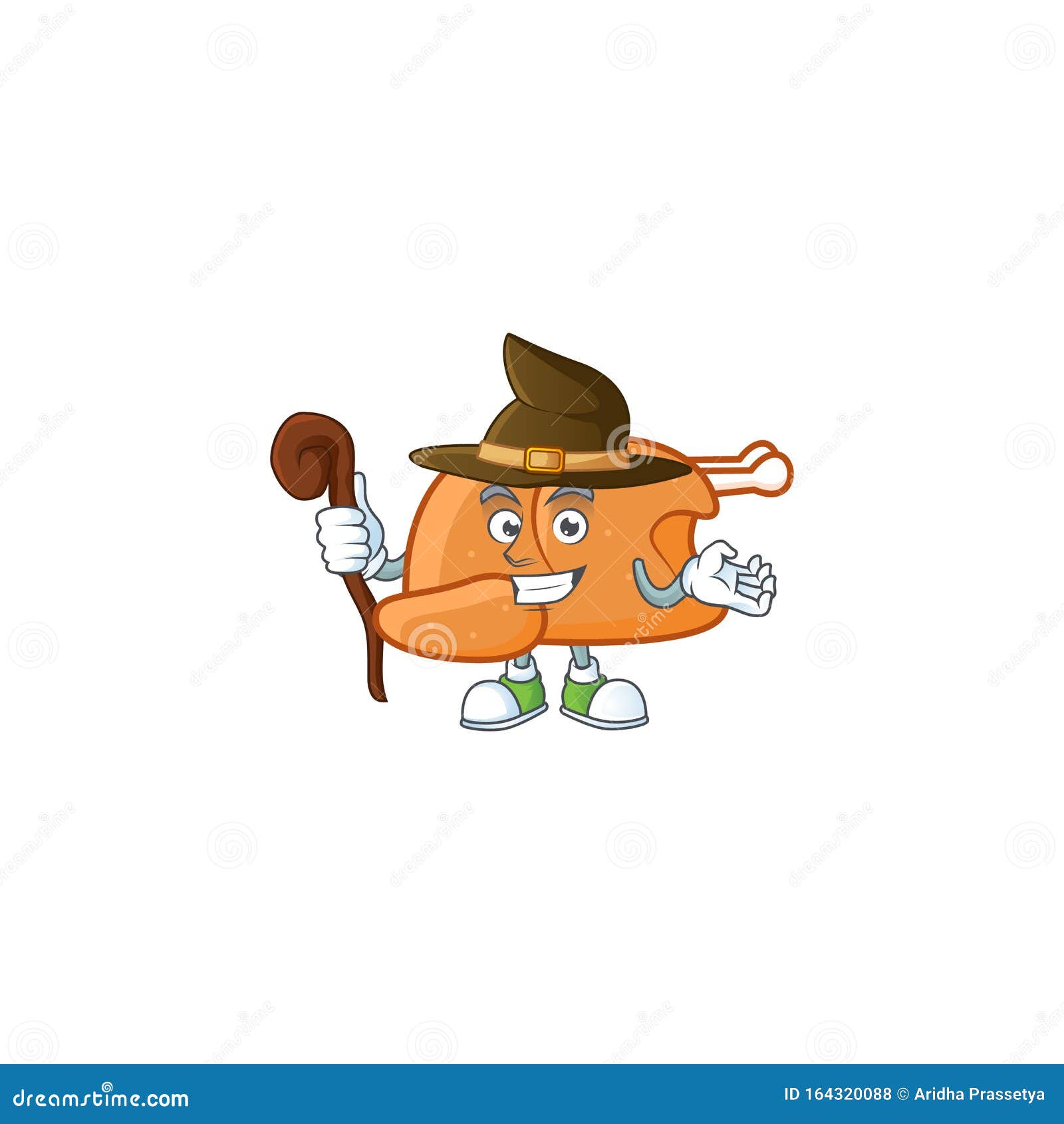 Mascot a Witch in Cartoon Roast Turkey Stock Vector - Illustration of ...