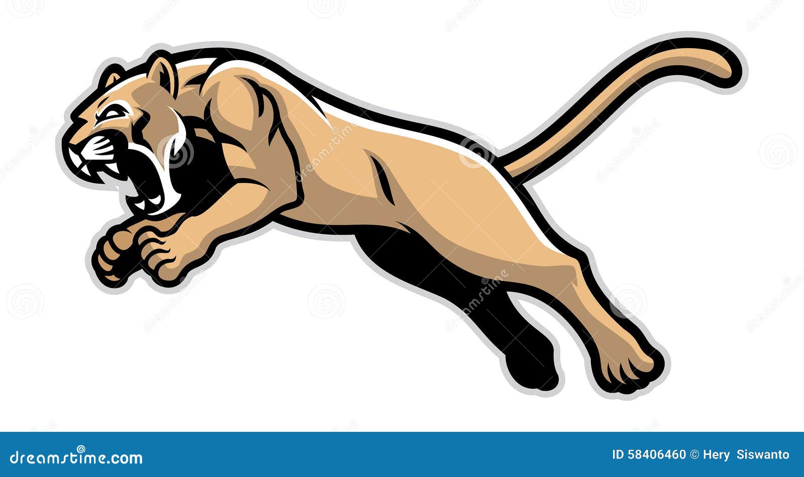 Mascota de salto del puma ilustración del vector. Ilustración de ...