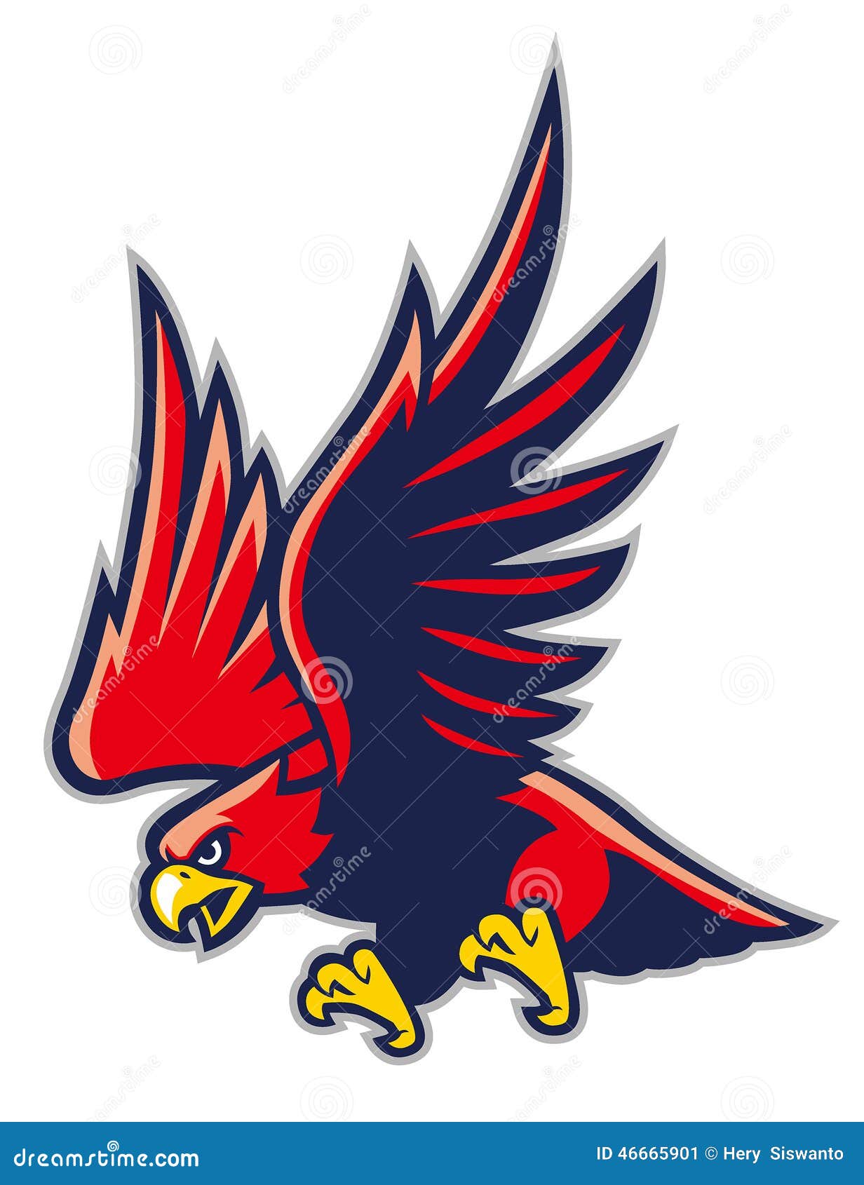 Mascota del halcón ilustración del vector. Ilustración de historieta ...