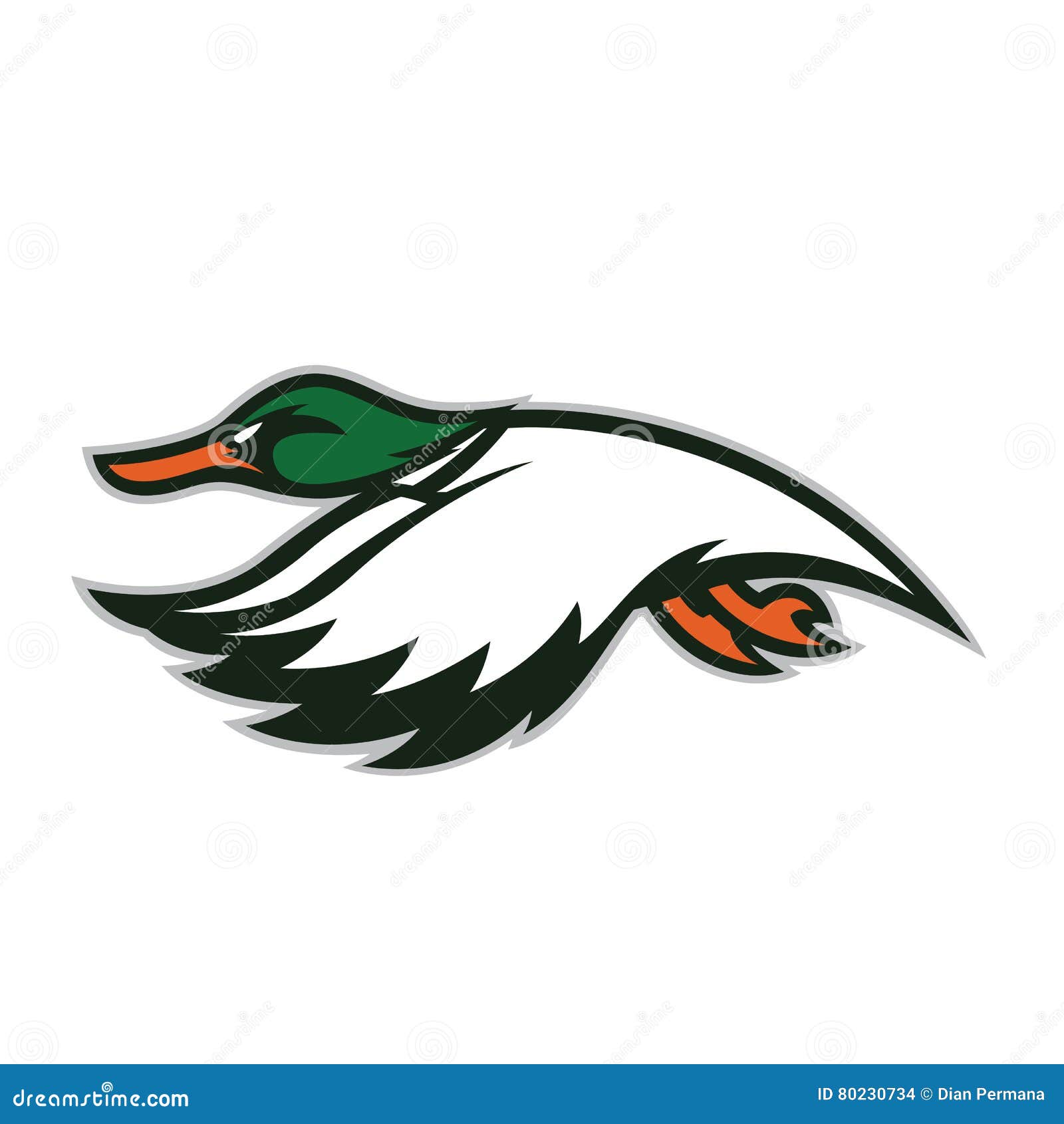 Mascota del pato del vuelo ilustración del vector. Ilustración de ...