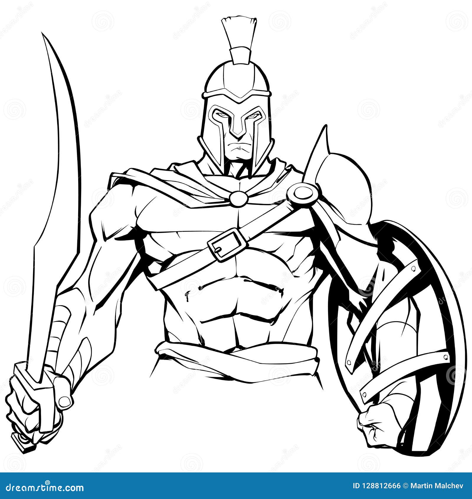 Mascota Espartano Del Guerrero Ilustración del Vector - Ilustración de ...