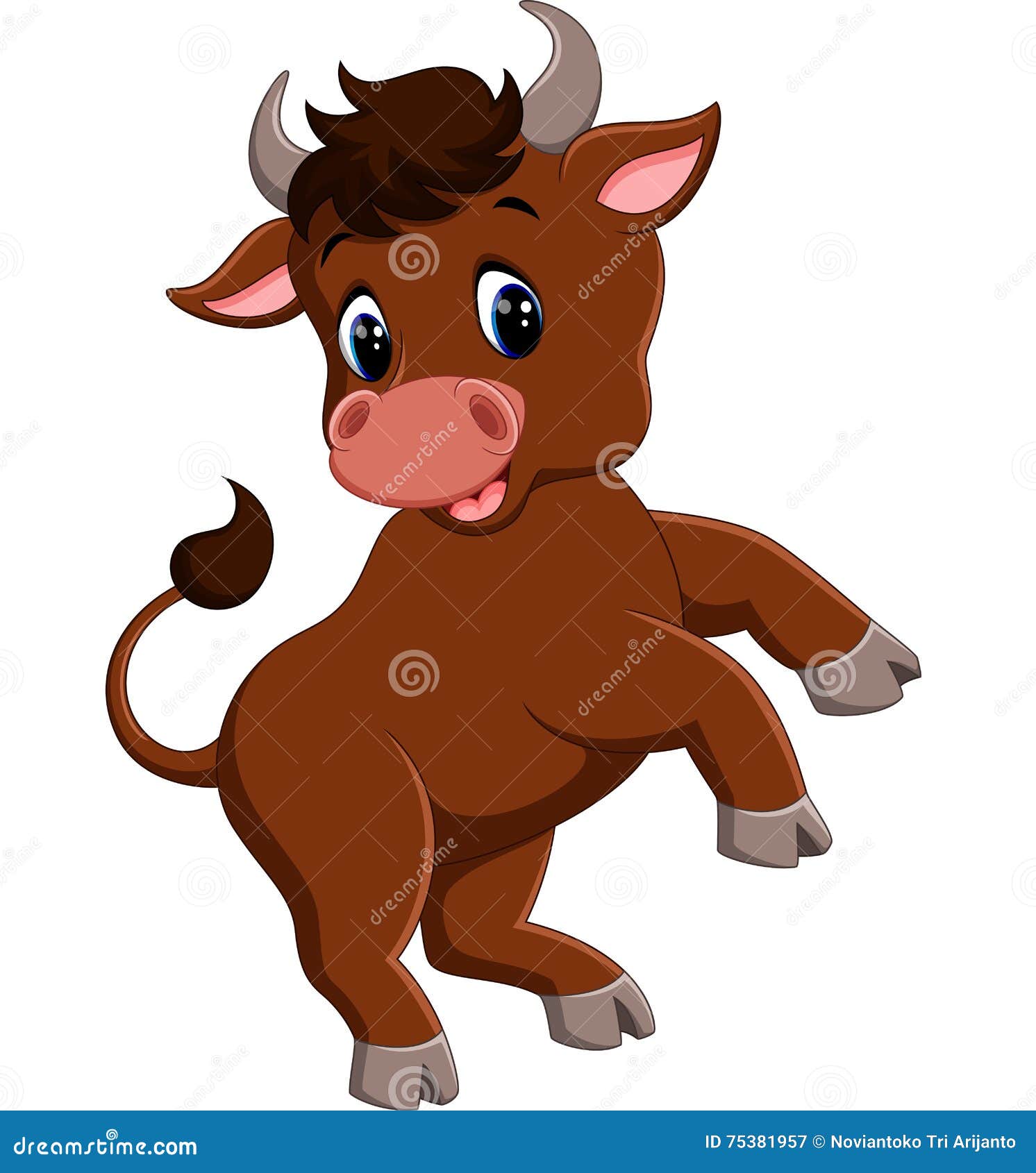 Mascota sonriente del toro ilustración del vector. Ilustración de ...