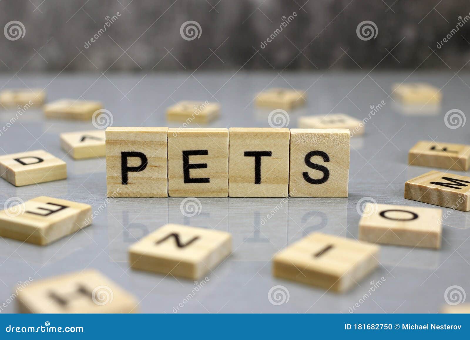 Mascotas De Palabra Hechas De Letras De Madera Foto de archivo - Imagen ...