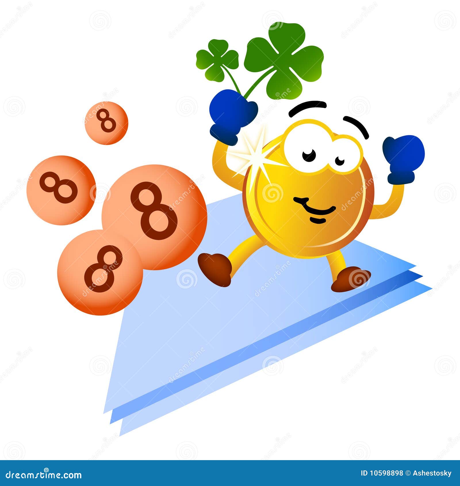 Mascote Da Moeda Do Dinheiro Na Sorte Da Lotaria Ilustração do Vetor ...