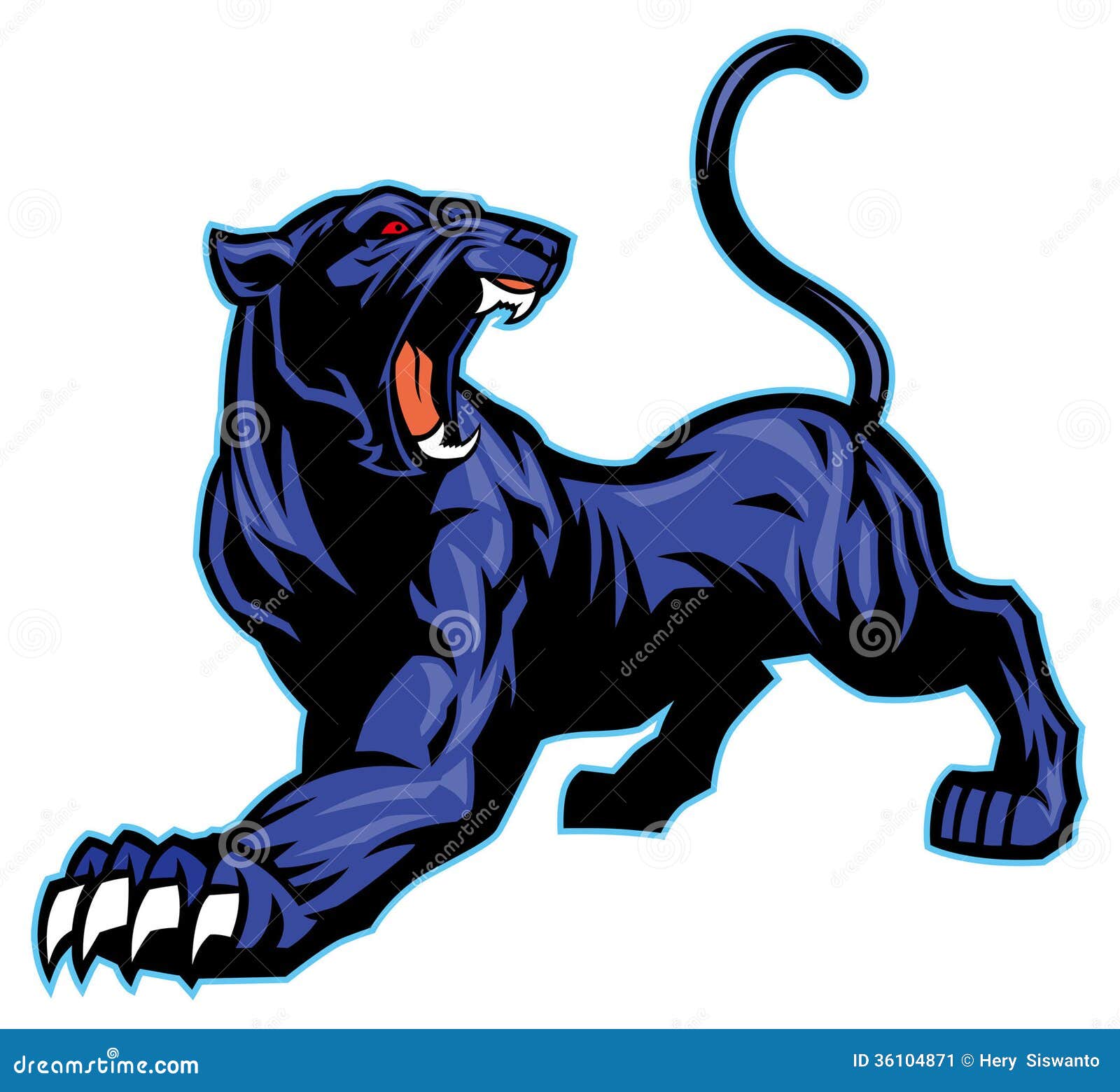 Mascote da pantera preta ilustração do vetor. Ilustração de feroz ...