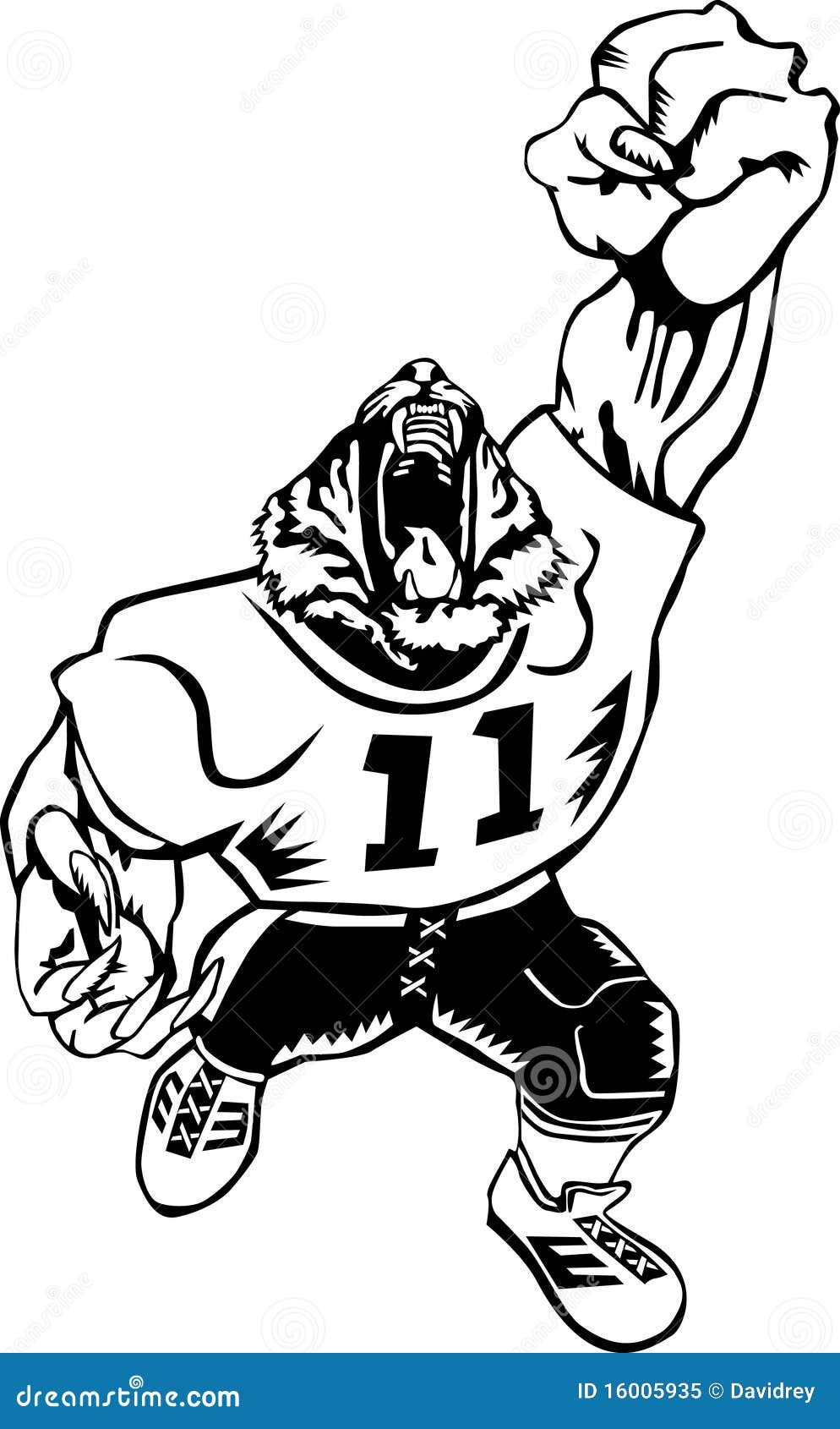 Mascote Do Tigre Do Futebol Ilustração do Vetor - Ilustração de atleta ...