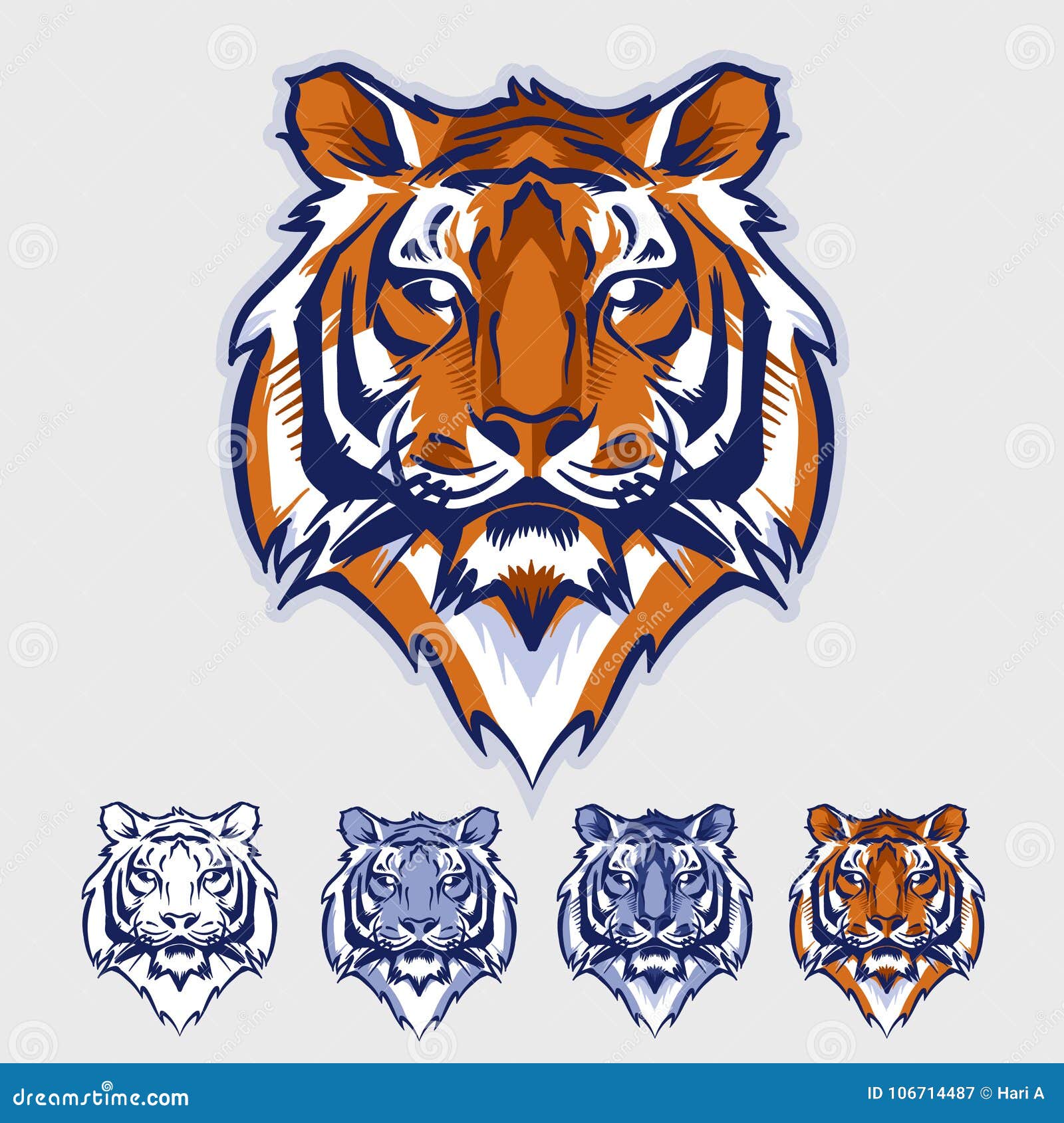 Mascote E Logotipo De Tiger Head Ilustração do Vetor - Ilustração de ...